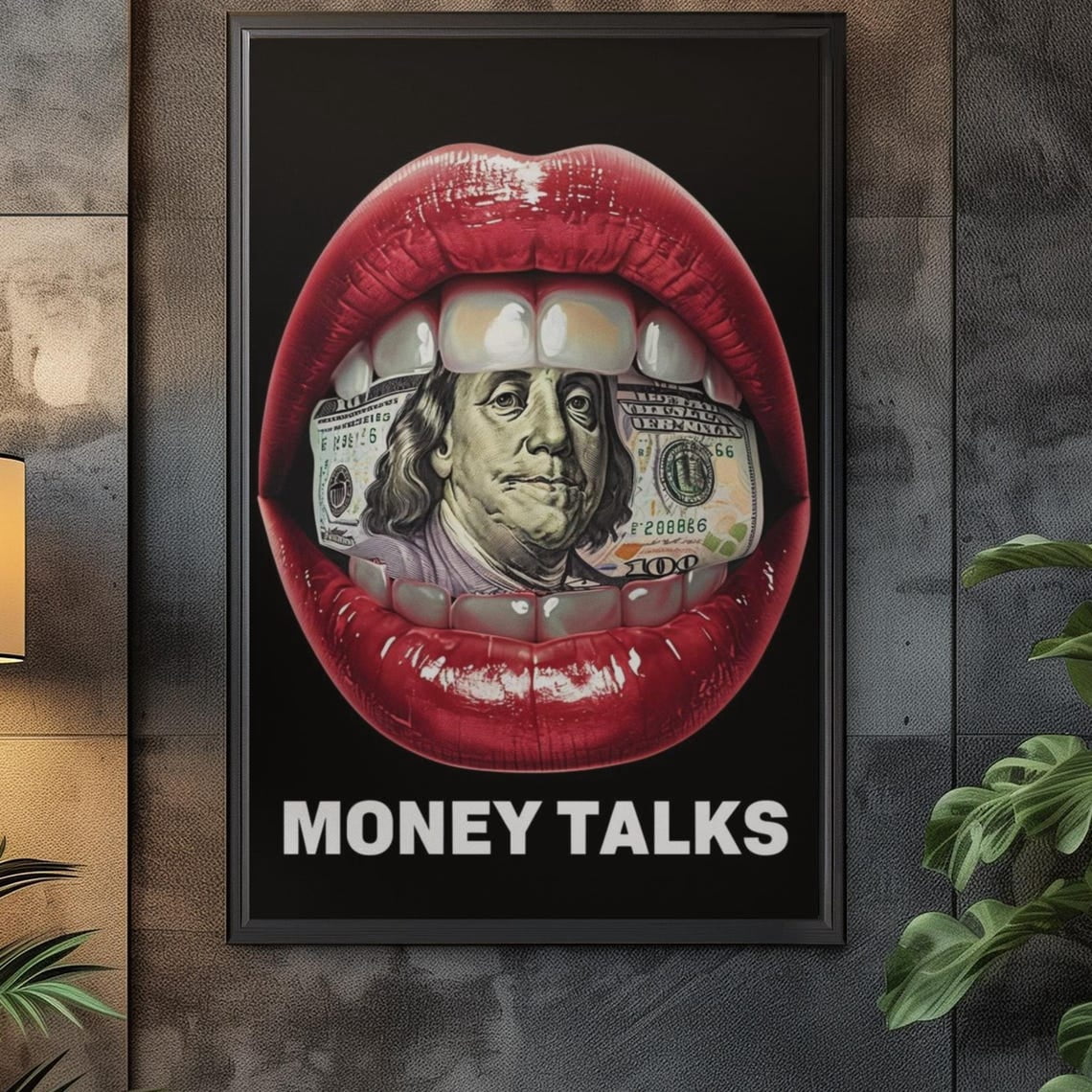 Miluva Money Talks Pop Art Poster Bold Modern Wall Art, Rich Lifestyle ...
