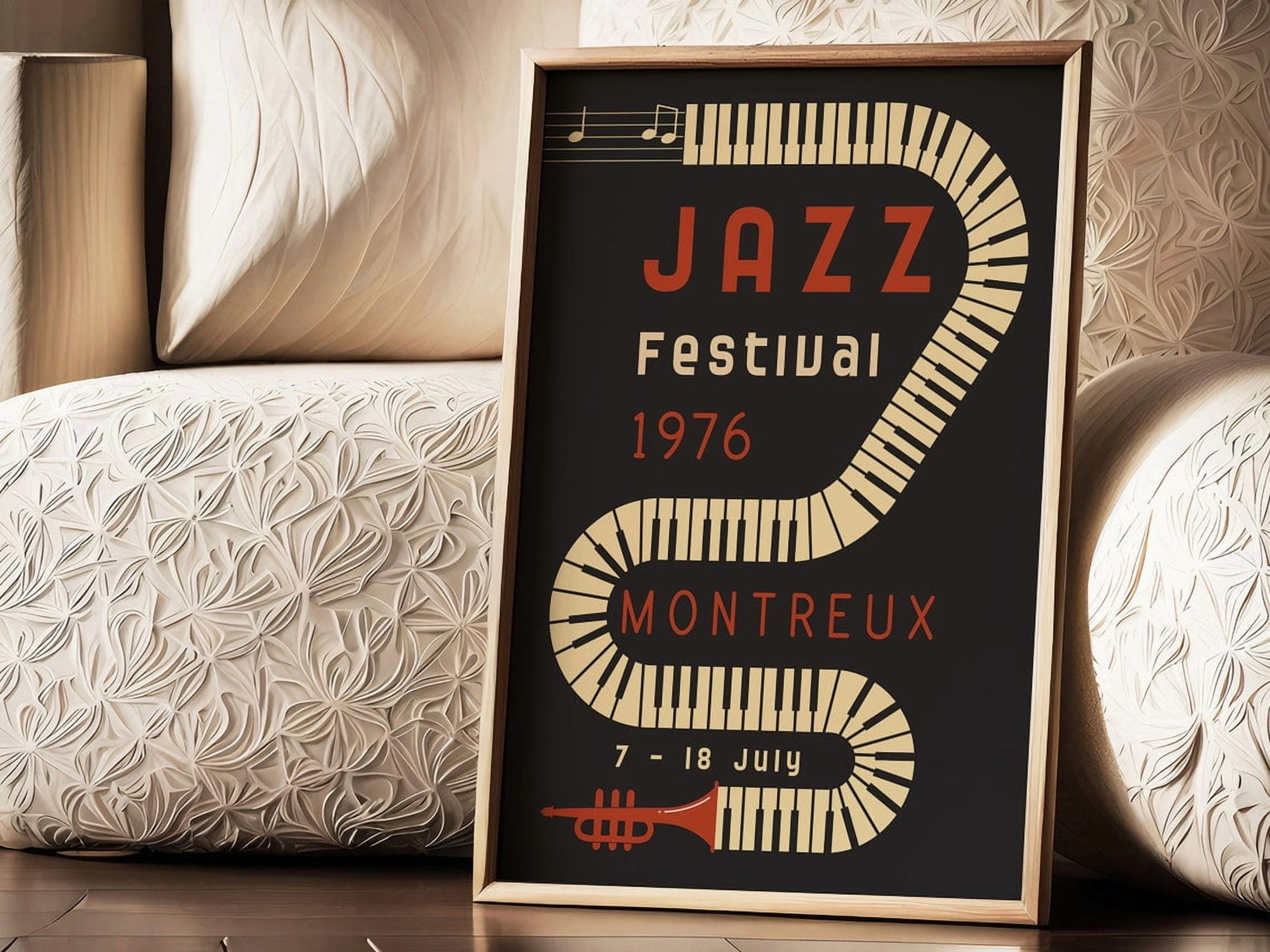 Miluva Montreux 1976 Jazz Festival Poster, Piano Keys Art Print ...