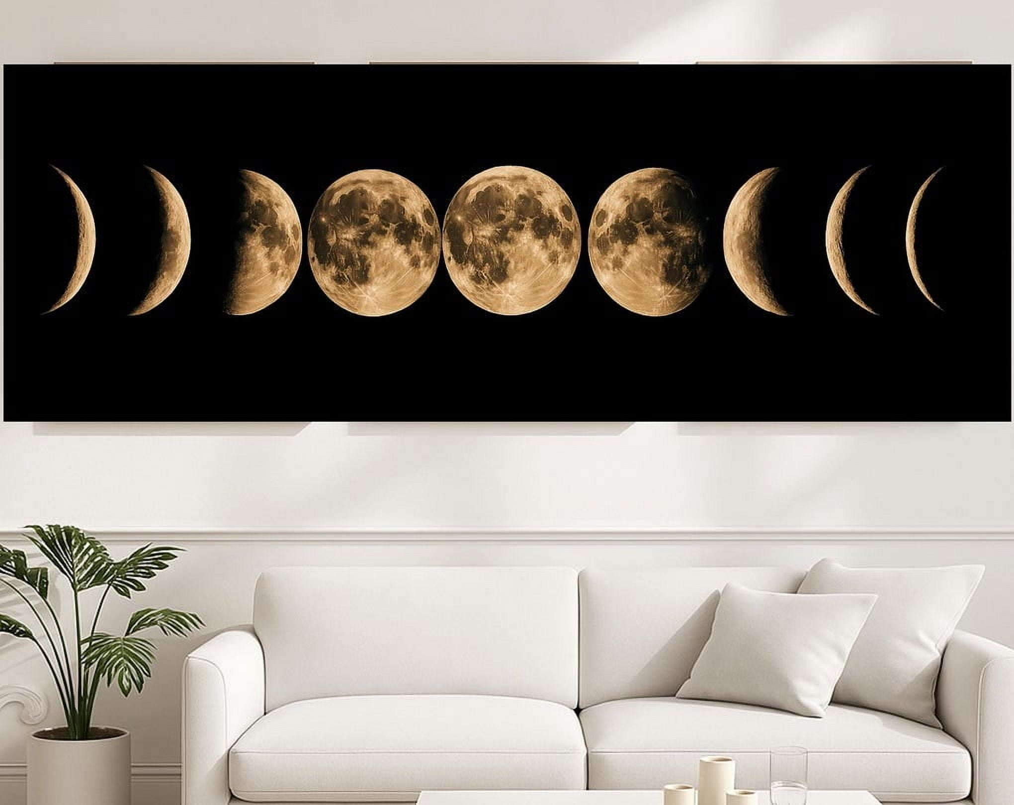 Miluva Moon Phases Art, Lunar Eclipse Decor, Cosmic Wall Art, Space Themed Home Decor, Celestial ...