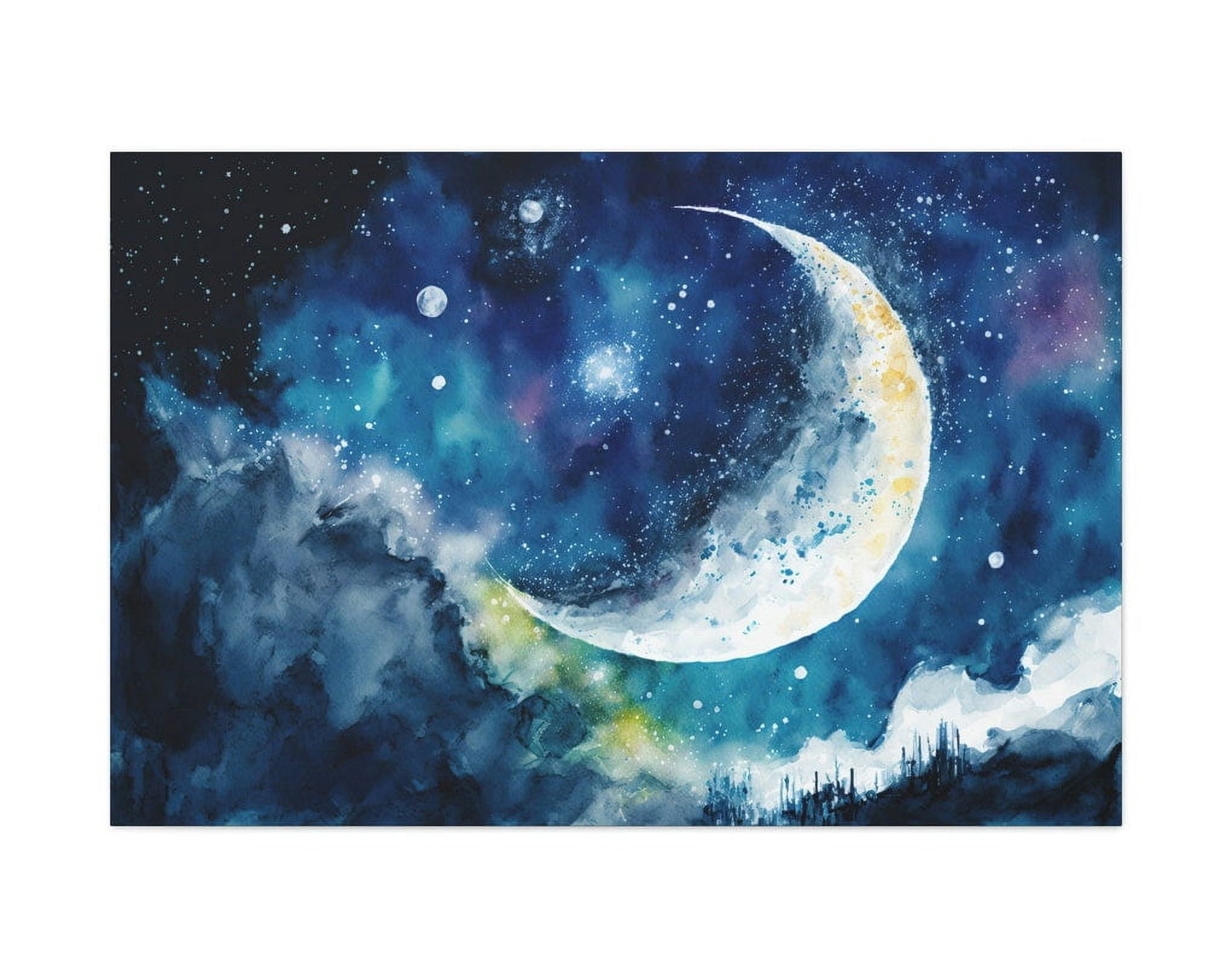 Miluva Moon Sky Art Print, Night Sky, Star Sky ,Decor For Living Room ...