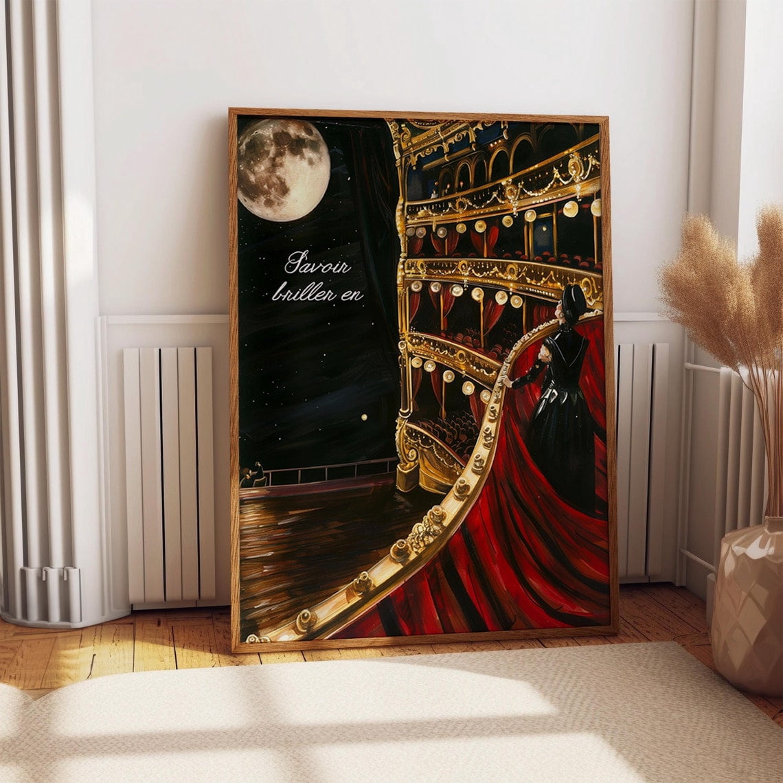 Miluva Moonlit Opera Balcony Art Poster - Luxurious Opera Theatre ...