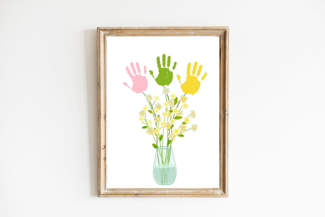 Miluva Mother'S Day Handprint Art Craft Mother'S Day Birthday ...