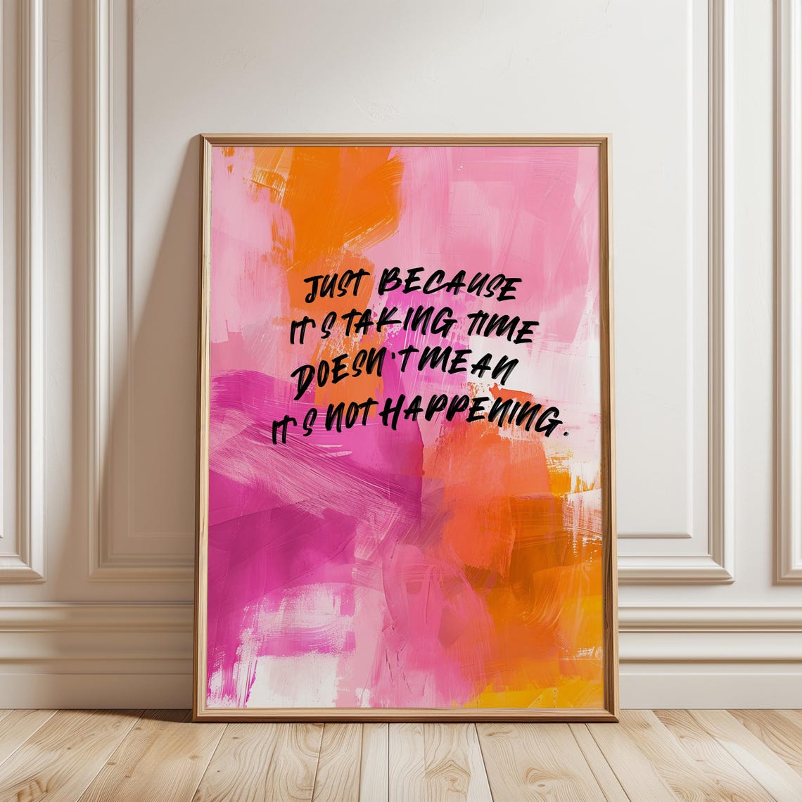Miluva Motivational Quote Art, Taking Time Wall Print, Colorful Modern ...
