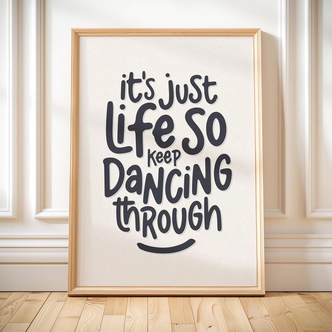 Miluva Motivational Quote Print Dancing Through Life Poster Positive ...