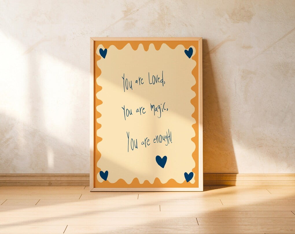 Miluva Motivational Wall Art For Nursery, Kids Room Or Classroom Hand-Drawn Positive Quote Wall ...