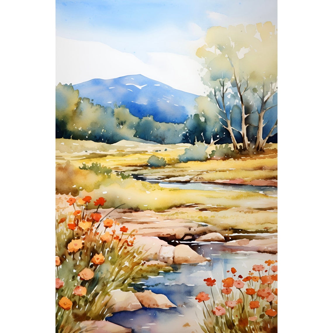 Miluva Mount Bonnell Texas Art Print Wildflowers Field Wall Art ...