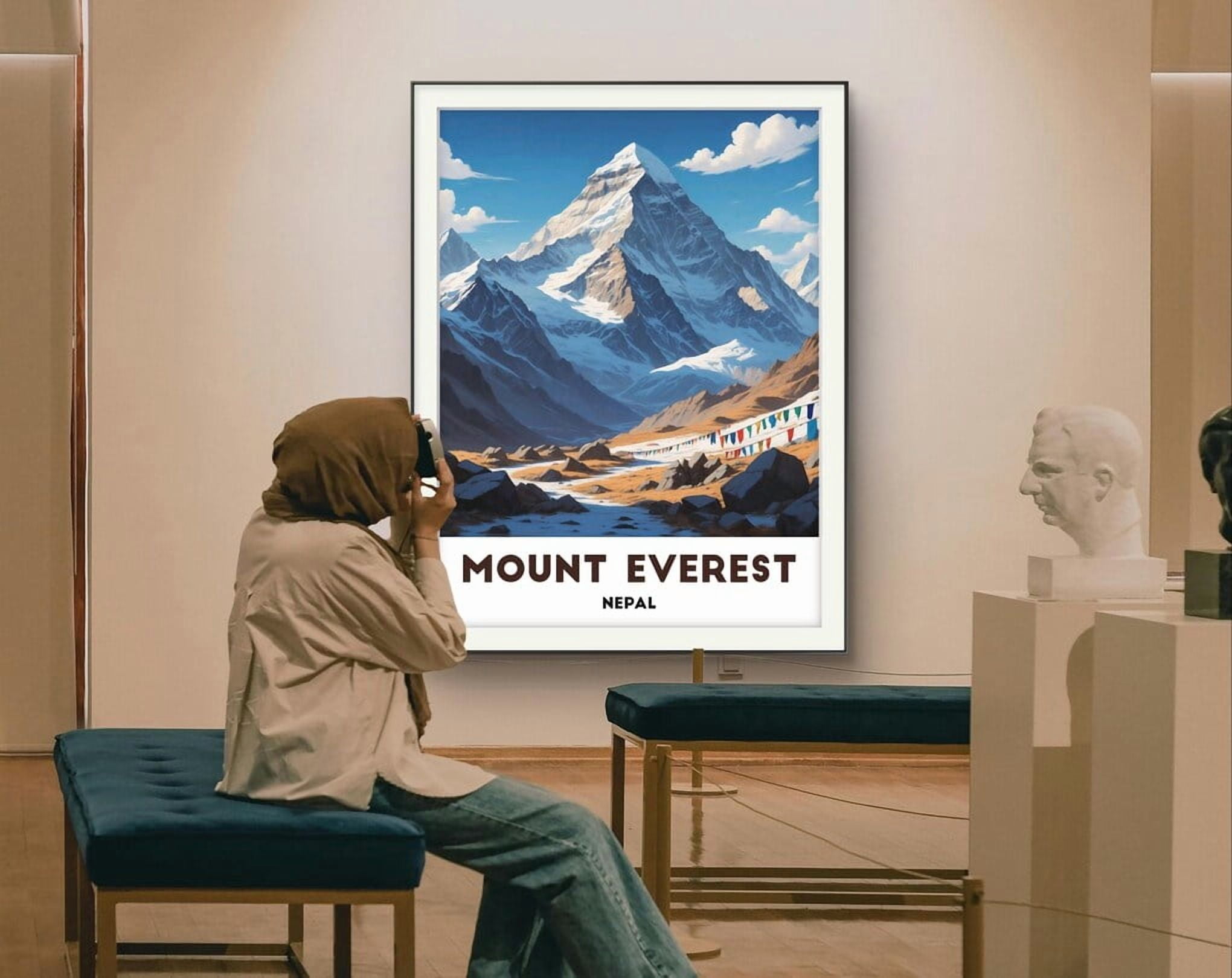 Miluva Mount Everest Wall Art - Mount Everest Nepal Poster - Majestic ...