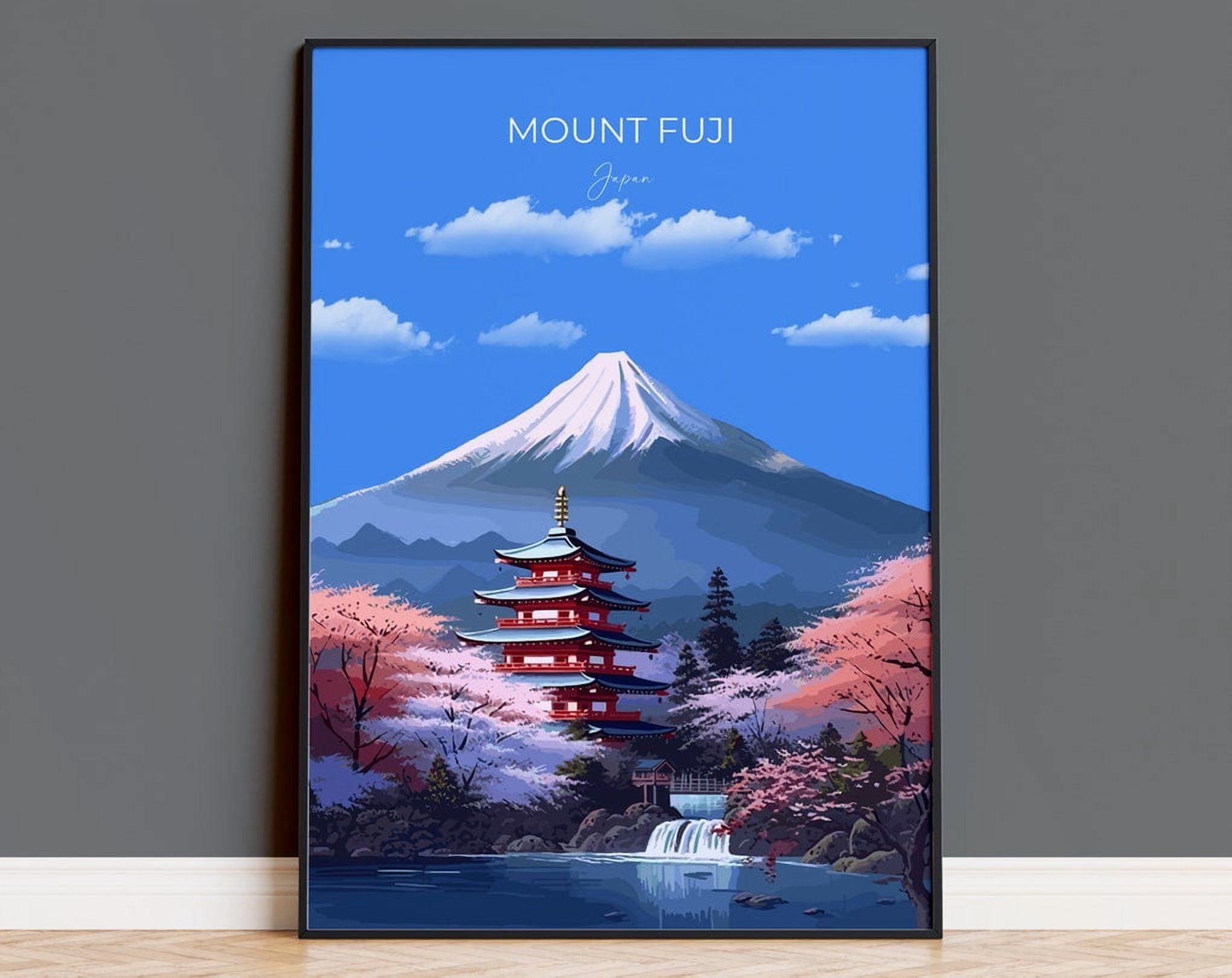 Miluva Mount Fuji Print, Travel Poster Of Mount Fuji, Japan Art Gift ...