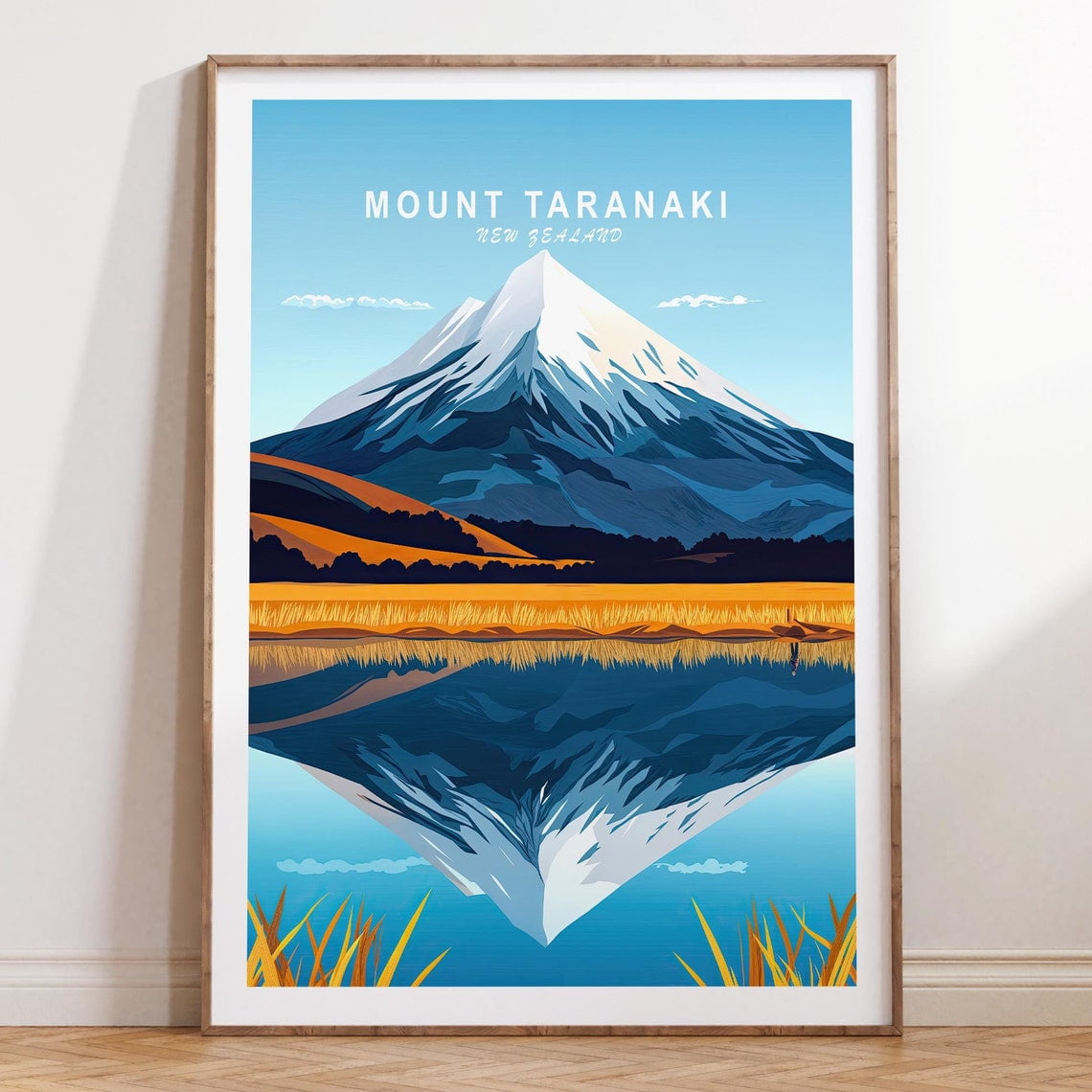 Miluva Mount Taranaki New Zealand Poster, Mount Egmont Travel Print ...
