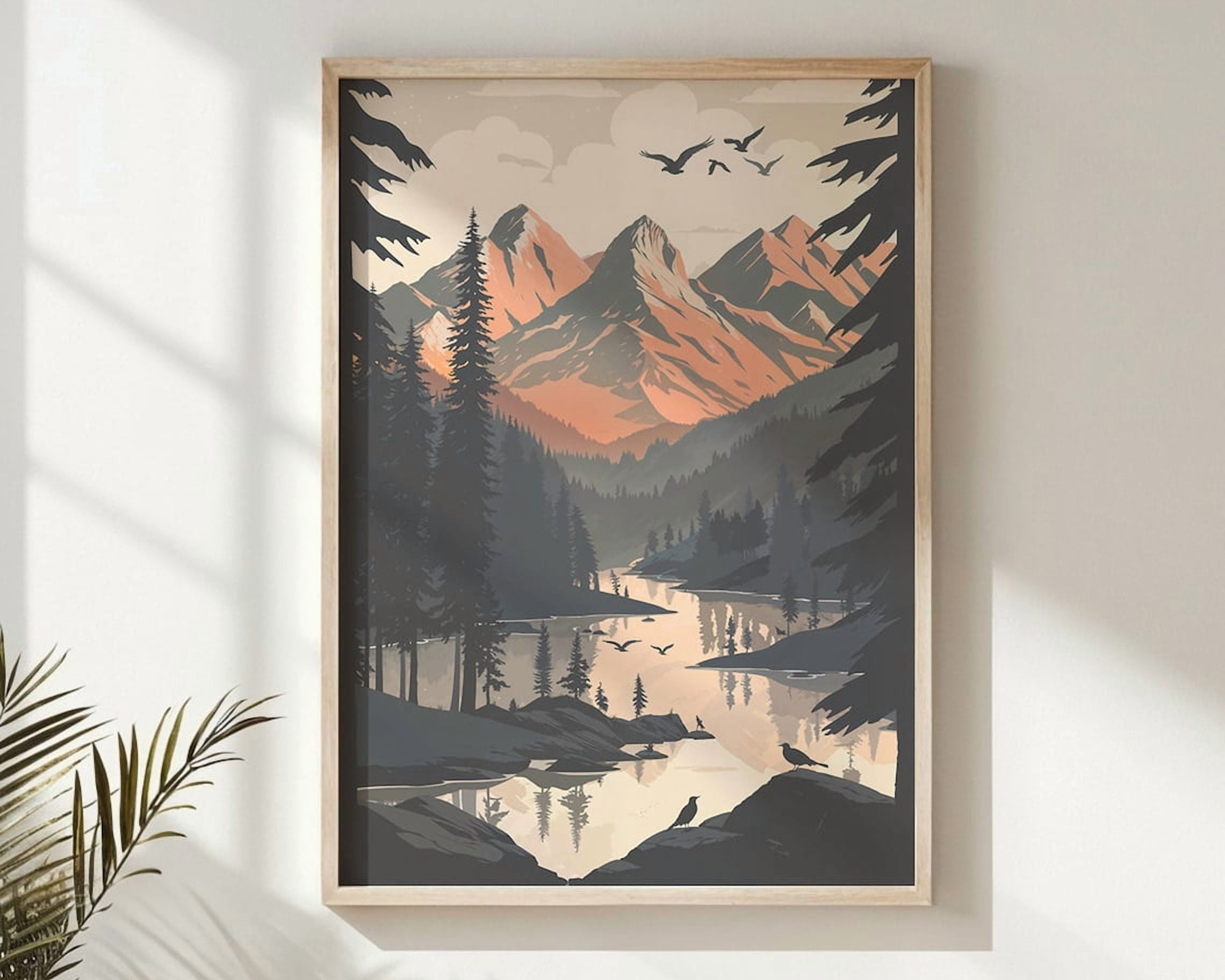 Miluva Mountain Landscape Nursery Wall Art, Kids Room Printable Nature ...