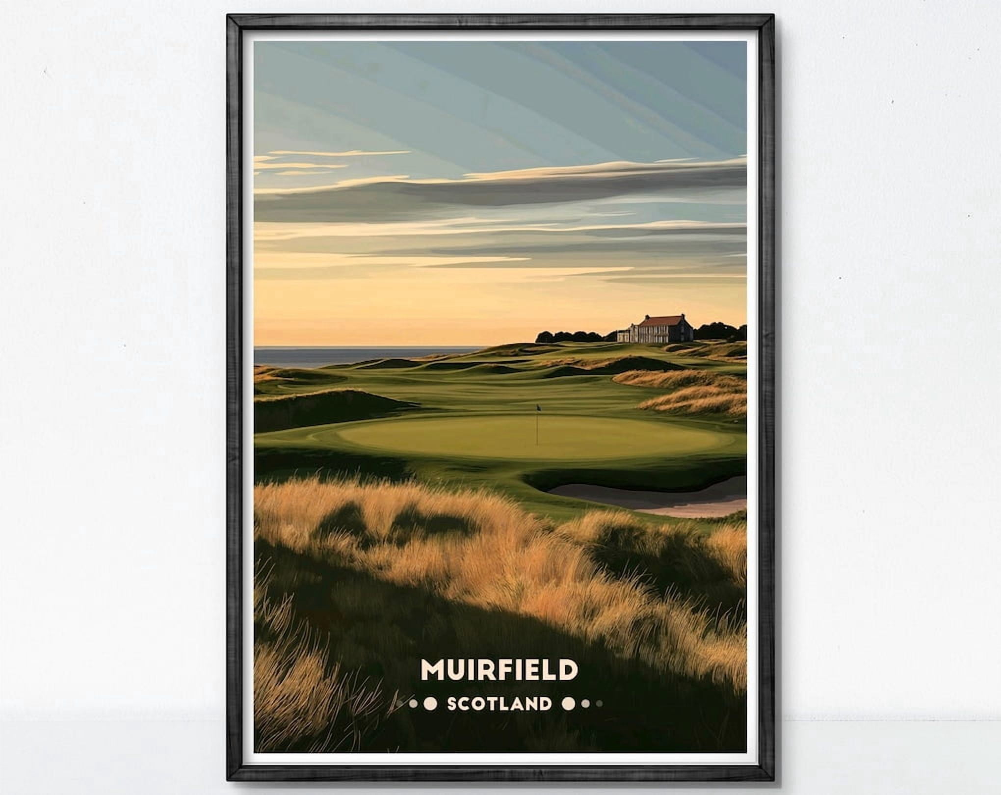 Miluva Muirfield Golf Poster, Scotland Golf Art Print, Historic Links ...