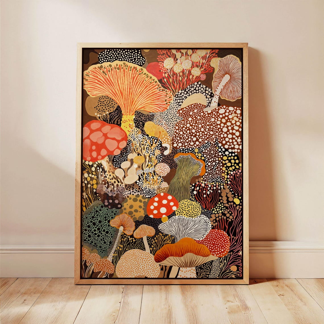 Miluva Mushroom Wall Art Print Botanical Kitchen Decor Earthy Rustic ...