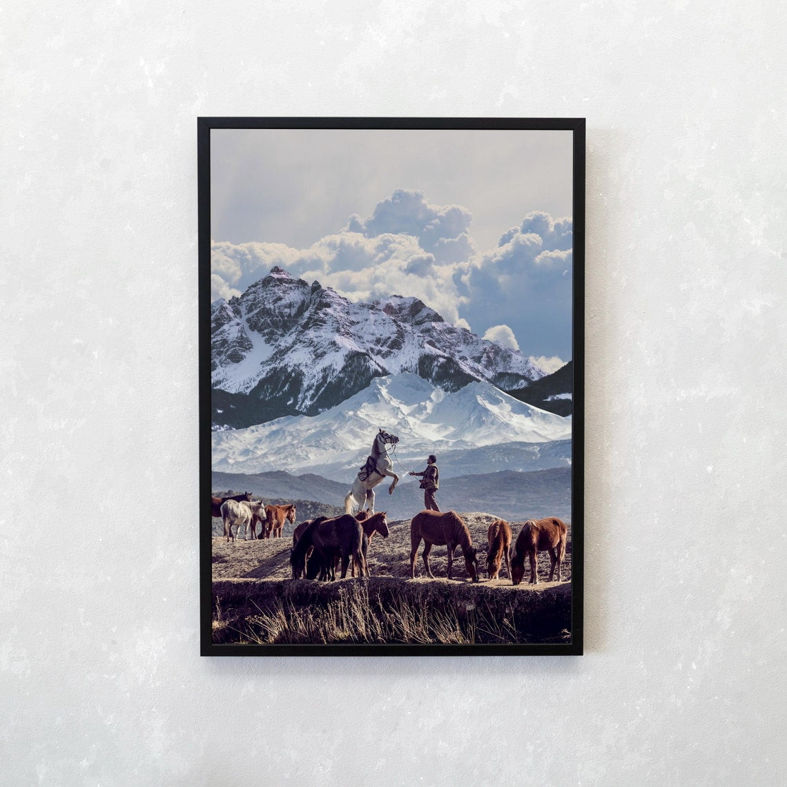 Miluva Mustang Mountains (Cowboy Art, Western Landscape, Modern Western ...