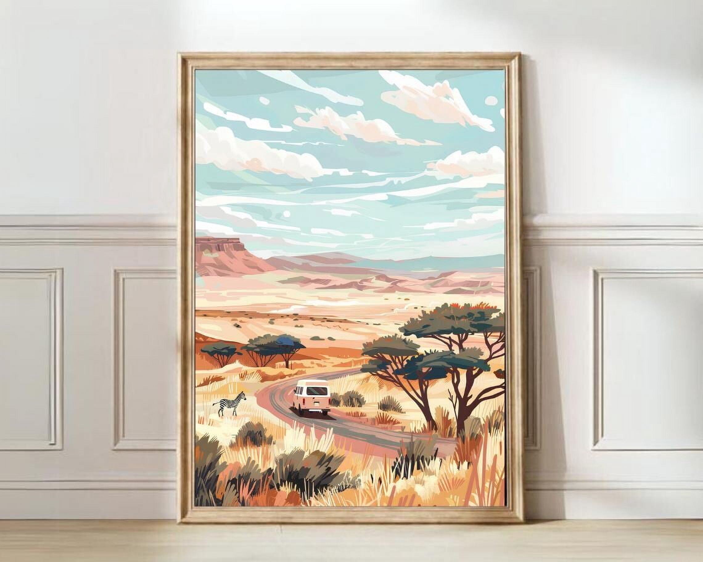 Miluva Namibia Print Safari Illustration Namibia Travel Poster Roadtrip ...