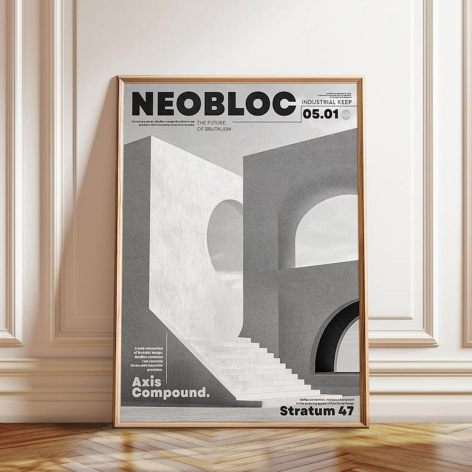 Miluva Neobloc Brutalist Art Print - Modern Concrete Architecture ...