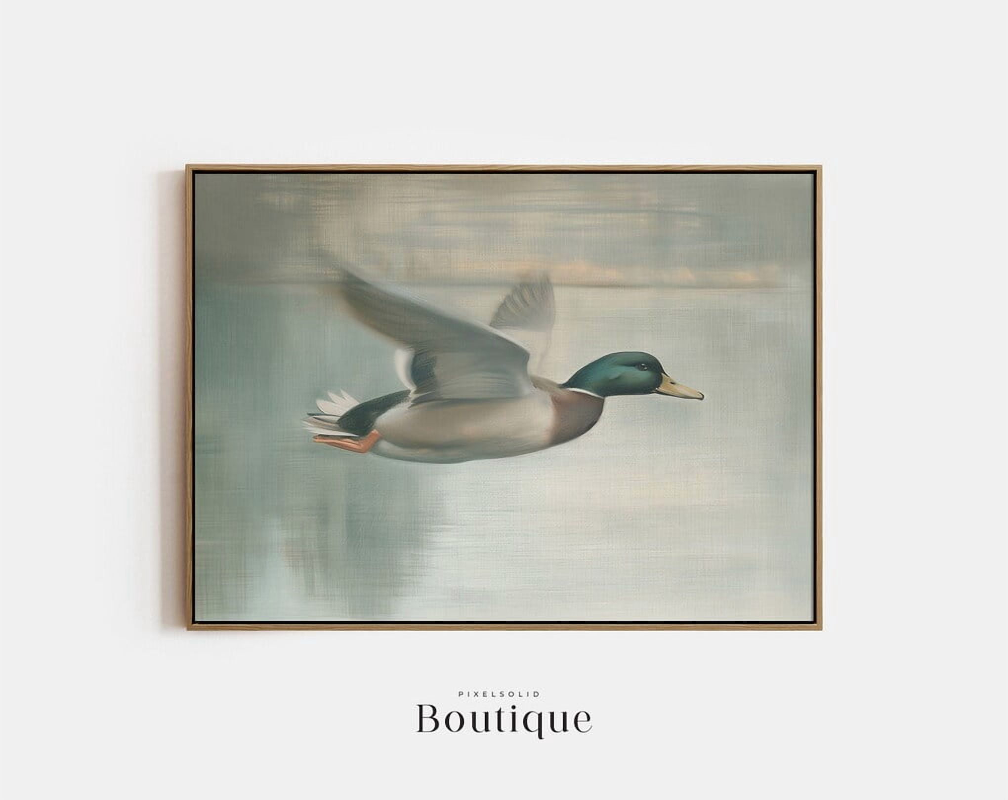 Miluva Neutral Mallard Duck , Soft Pastel Illustration Print, Farmhouse ...