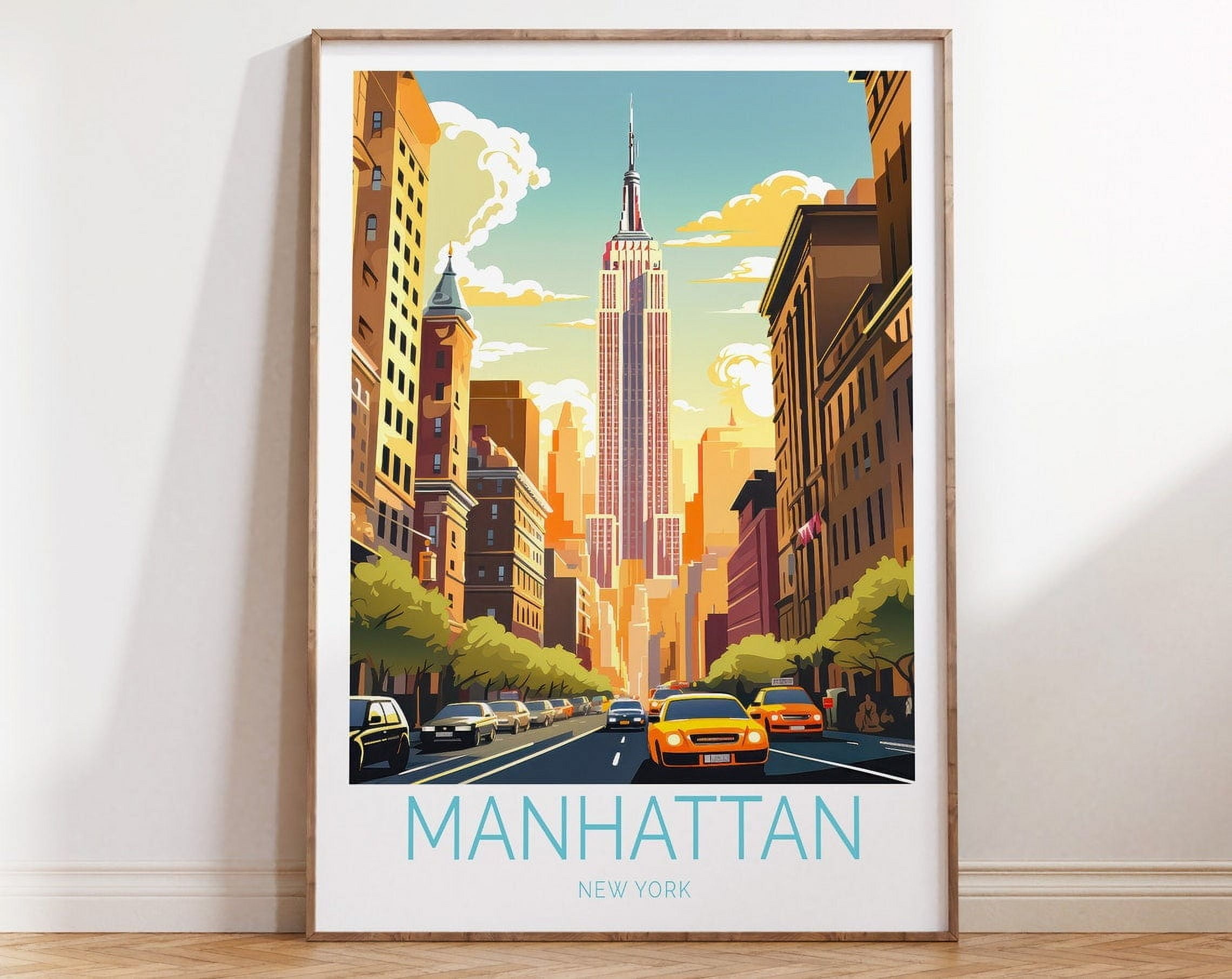 Miluva New York Travel Poster, Manhattan New York Poster, New York ...