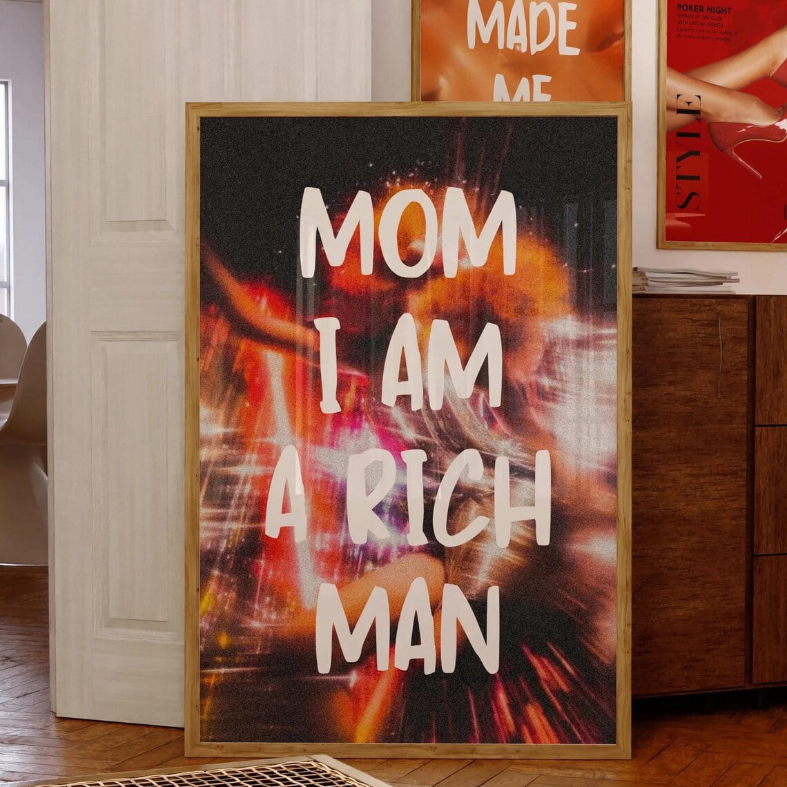 Miluva Newspaper Print, Typography Poster, Mom I Am A Rich Man Poster ...
