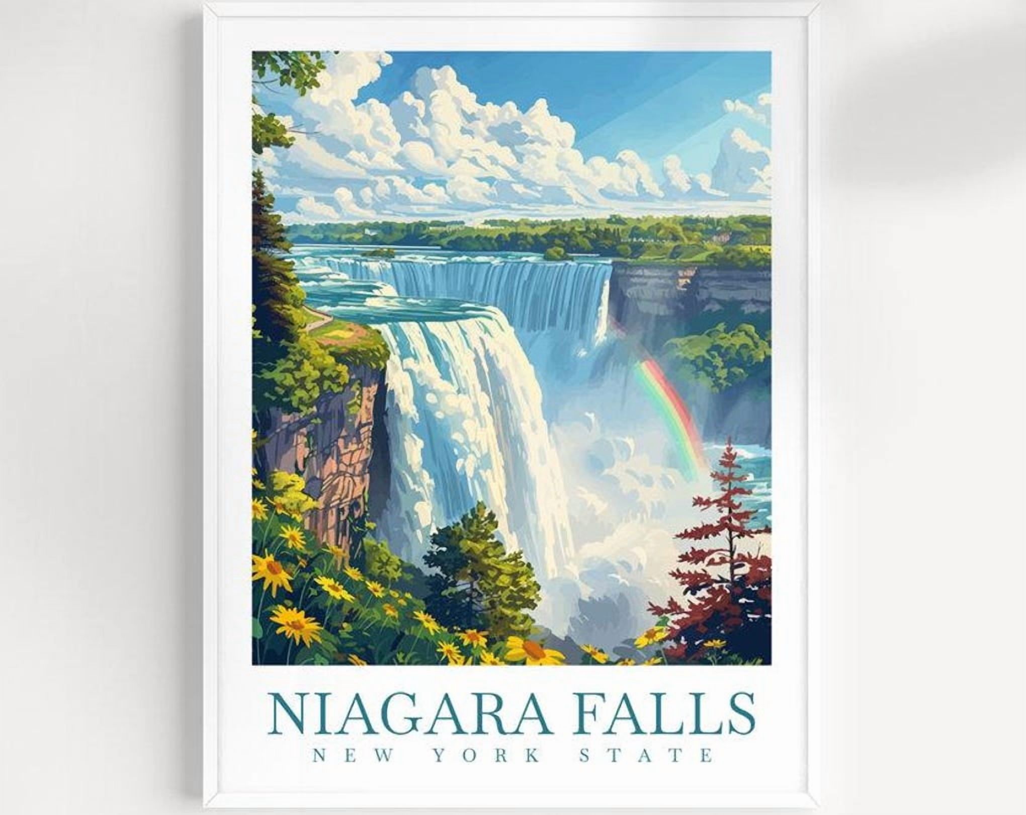 Miluva Niagara Falls Travel Print Niagara Falls Poster Art New York ...