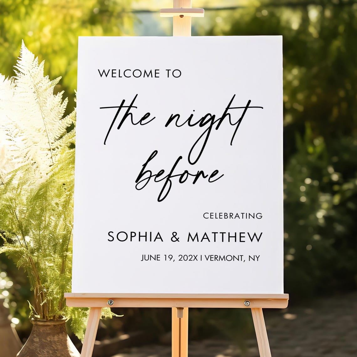 Miluva The Night Before Welcome Sign Template, Rehearsal Dinner Welcome ...