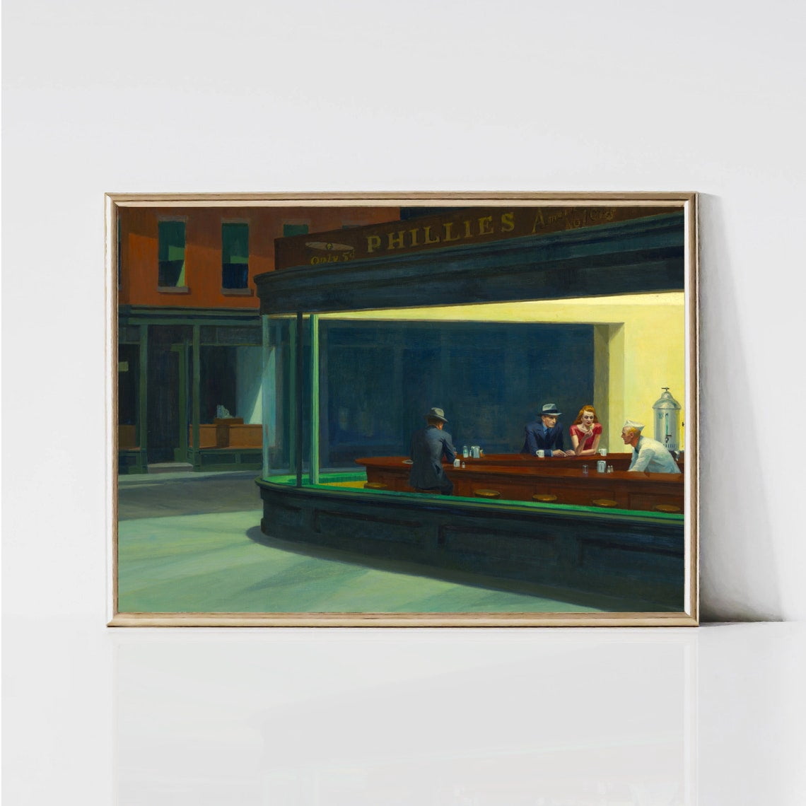 Miluva Nighthawks By Edward Hopper Modern American Realism Urban City ...