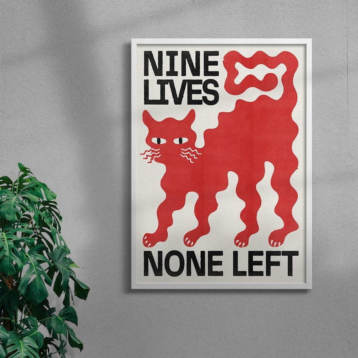 Miluva Nine Lives, None Left Aesthetic Wall Art Print Minimalist Poster ...