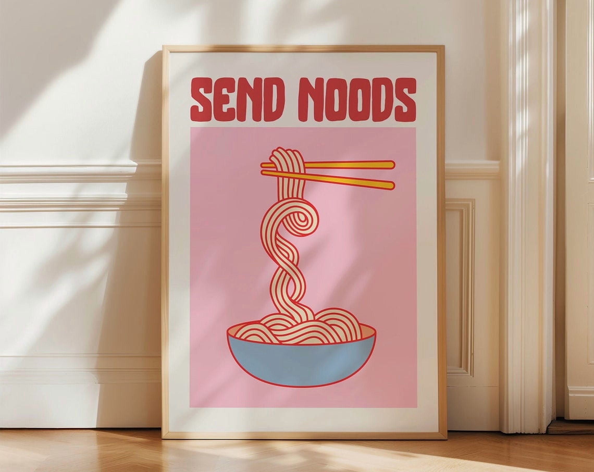 Miluva Noodles Print, Cute Kitchen Wall Art, Send Noods Print ...
