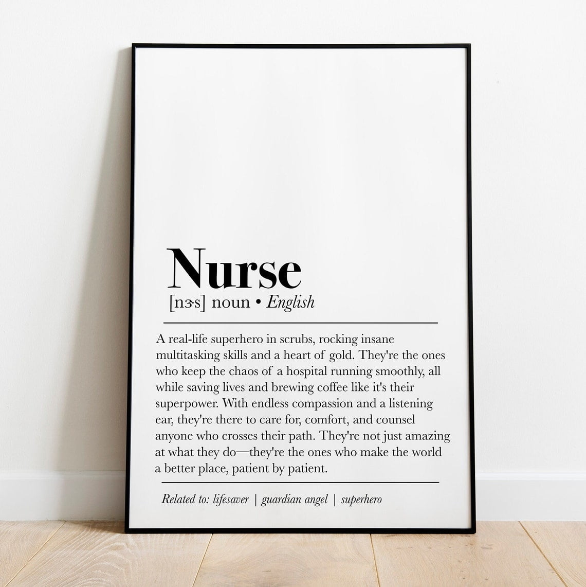 Miluva Nurse Definition Print, Nurse Definition Printable, Nurse ...