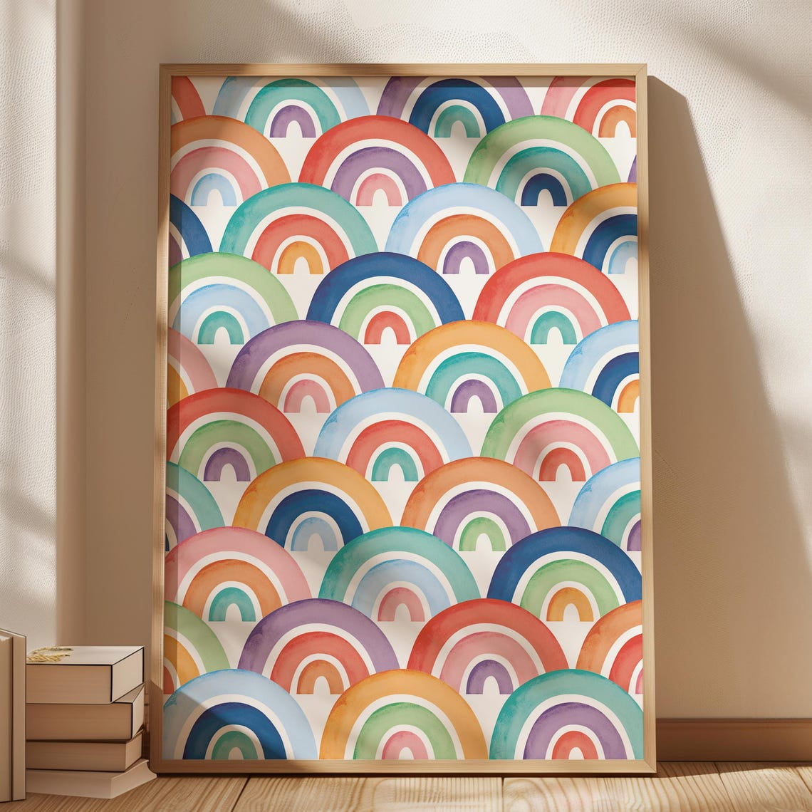 Miluva Nursery Rainbow Poster, Playroom Rainbows Print, Boho Nursery ...