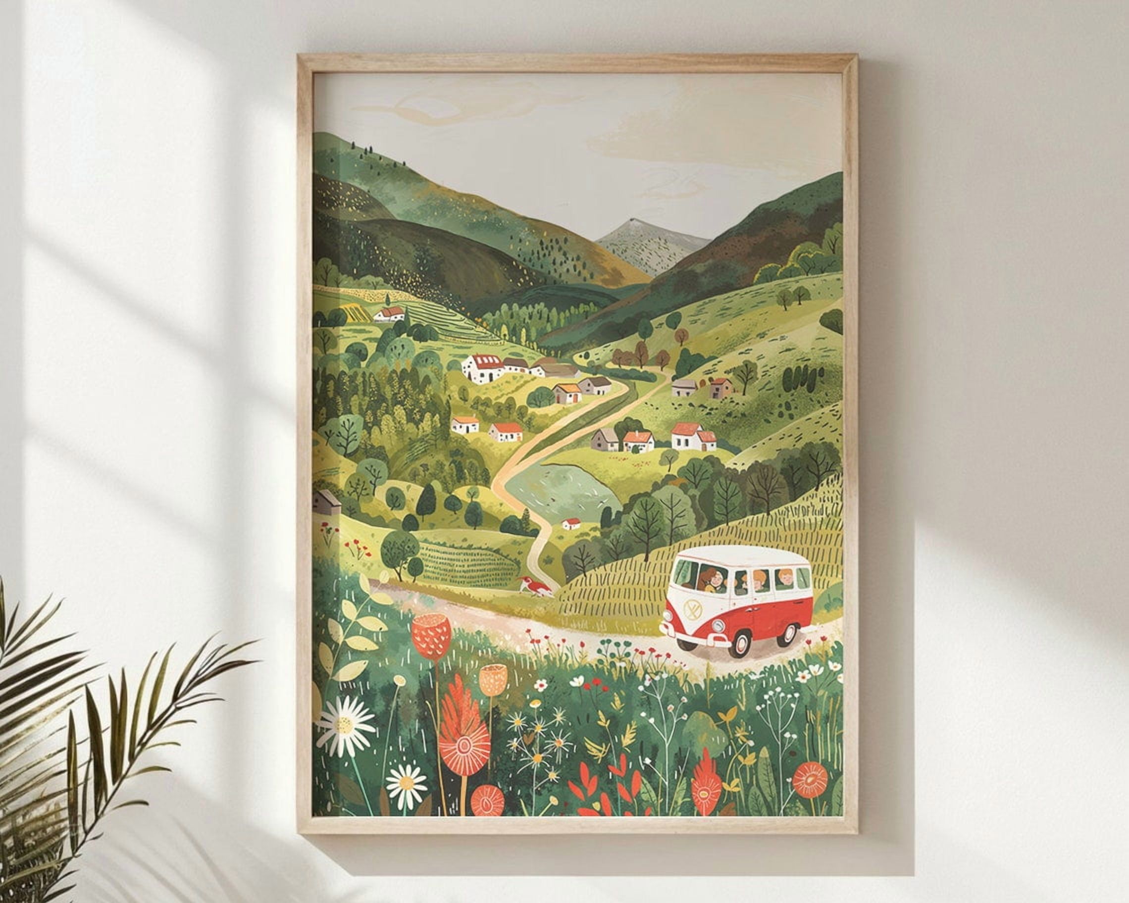 Miluva Nursery Wall Art, Charming Countryside Scenery Kids Poster ...
