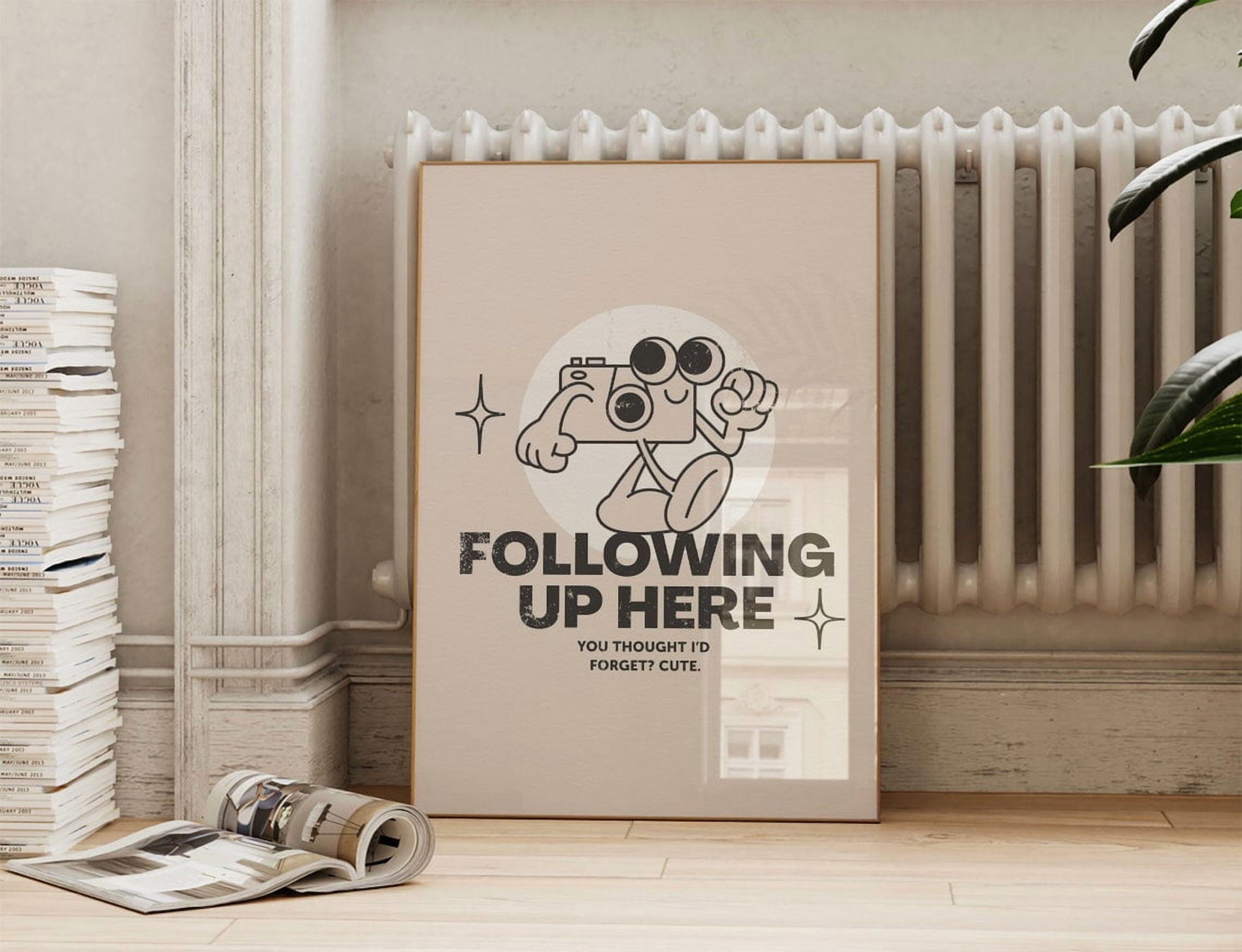 Miluva Office Decor Retro Following Up Here Wall Art Neutral Work From ...