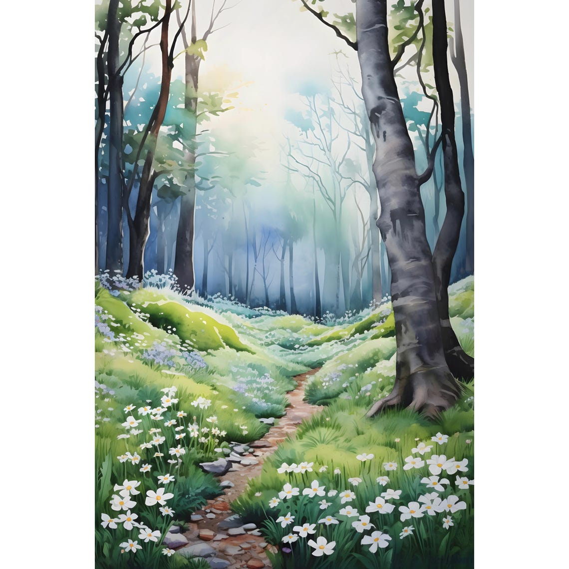 Miluva Oklahoma Forest Art Print Spring Wildflowers Wall Art Forest ...