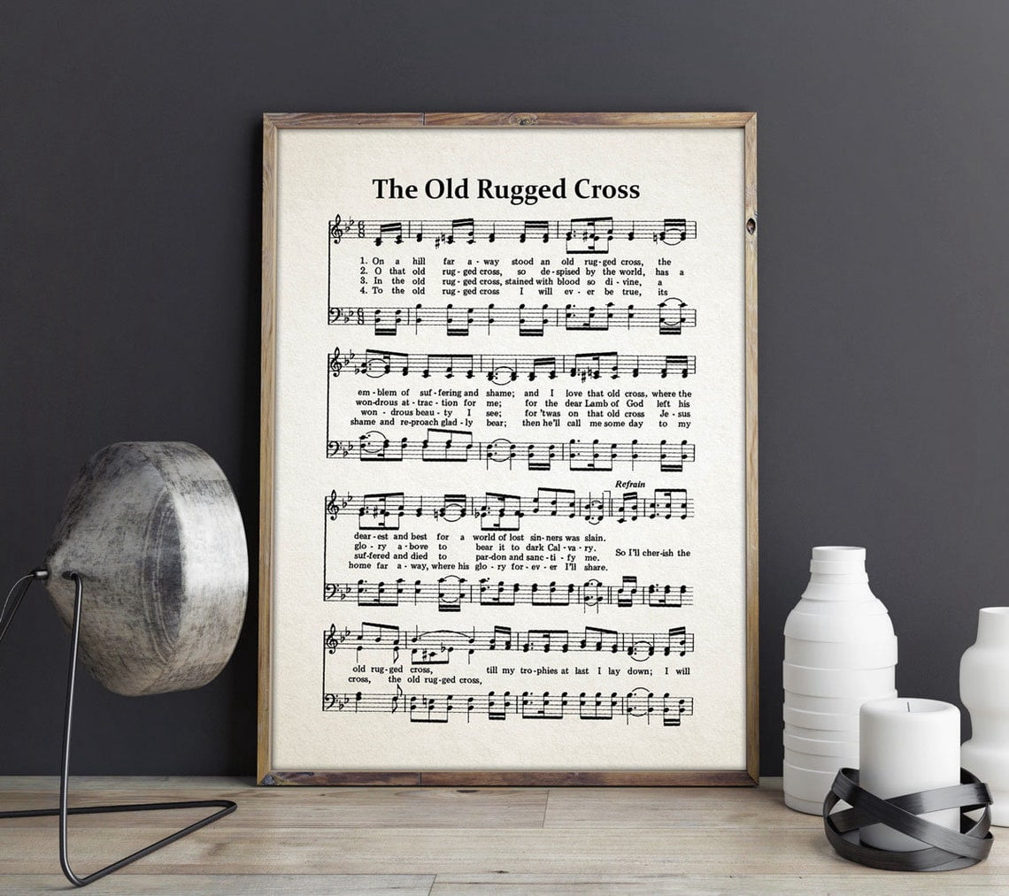 Miluva The Old Rugged Cross Hymn Print Old Rugged Cross Poster Hymnal ...