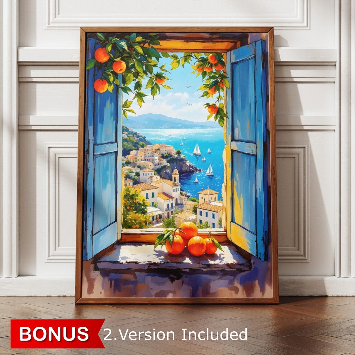 Miluva Open Window Henri Matisse Style Poster Coastal Orange Tree View ...
