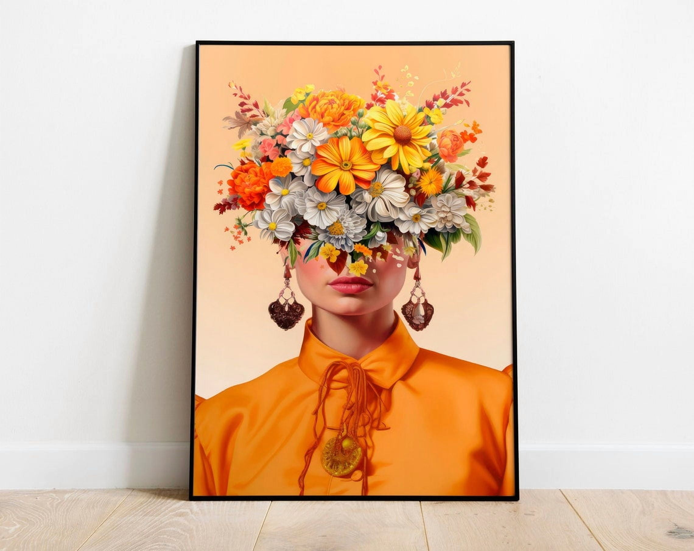 Miluva Orange Frida Kahlo Poster, Frida Kahlo Print, Frida Kahlo Wall Art, Frida Kahlo Pop Art ...