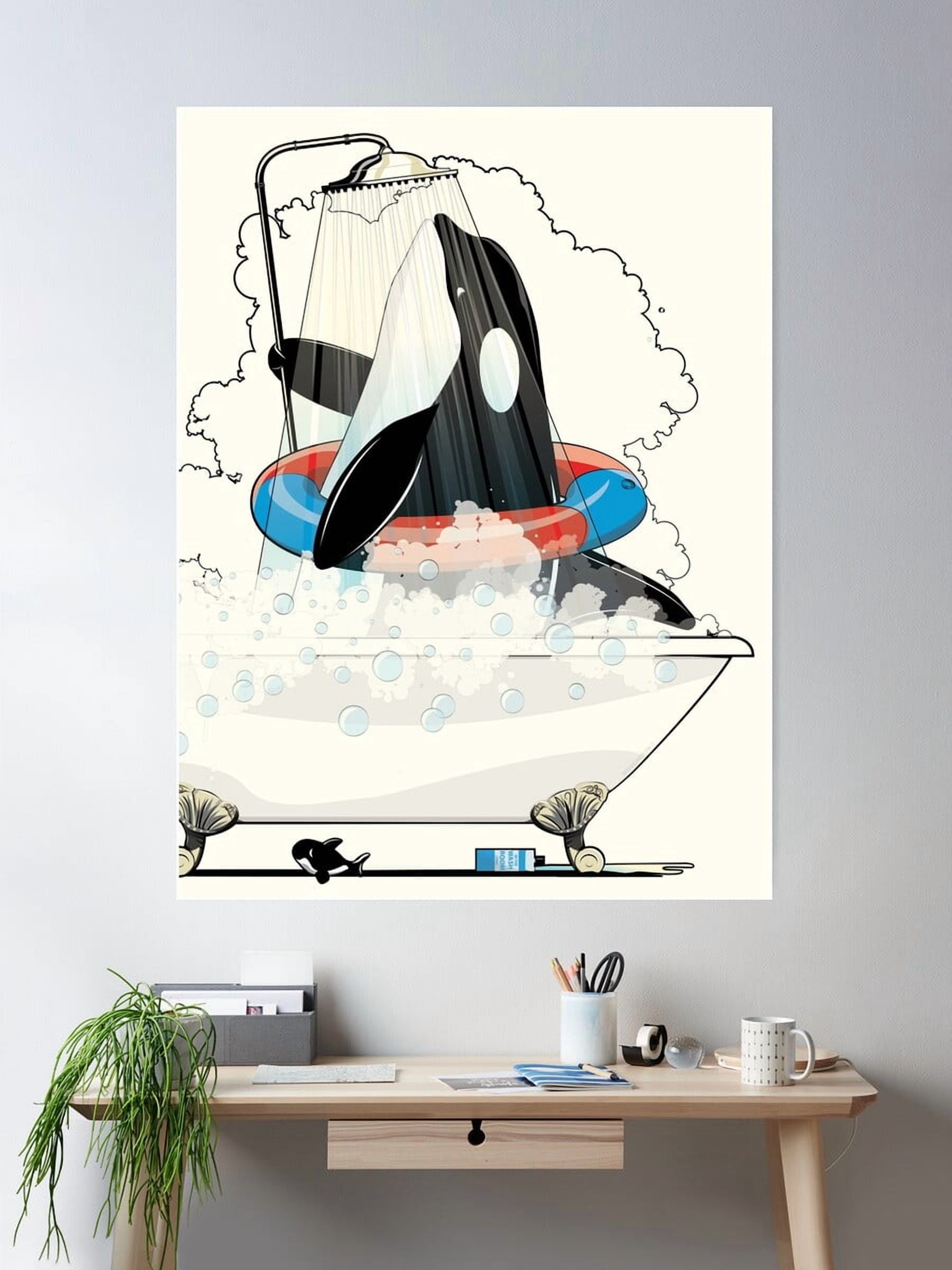 Miluva Orca In The Bath Poster Wall Art, Modern Wall Decor For Living ...
