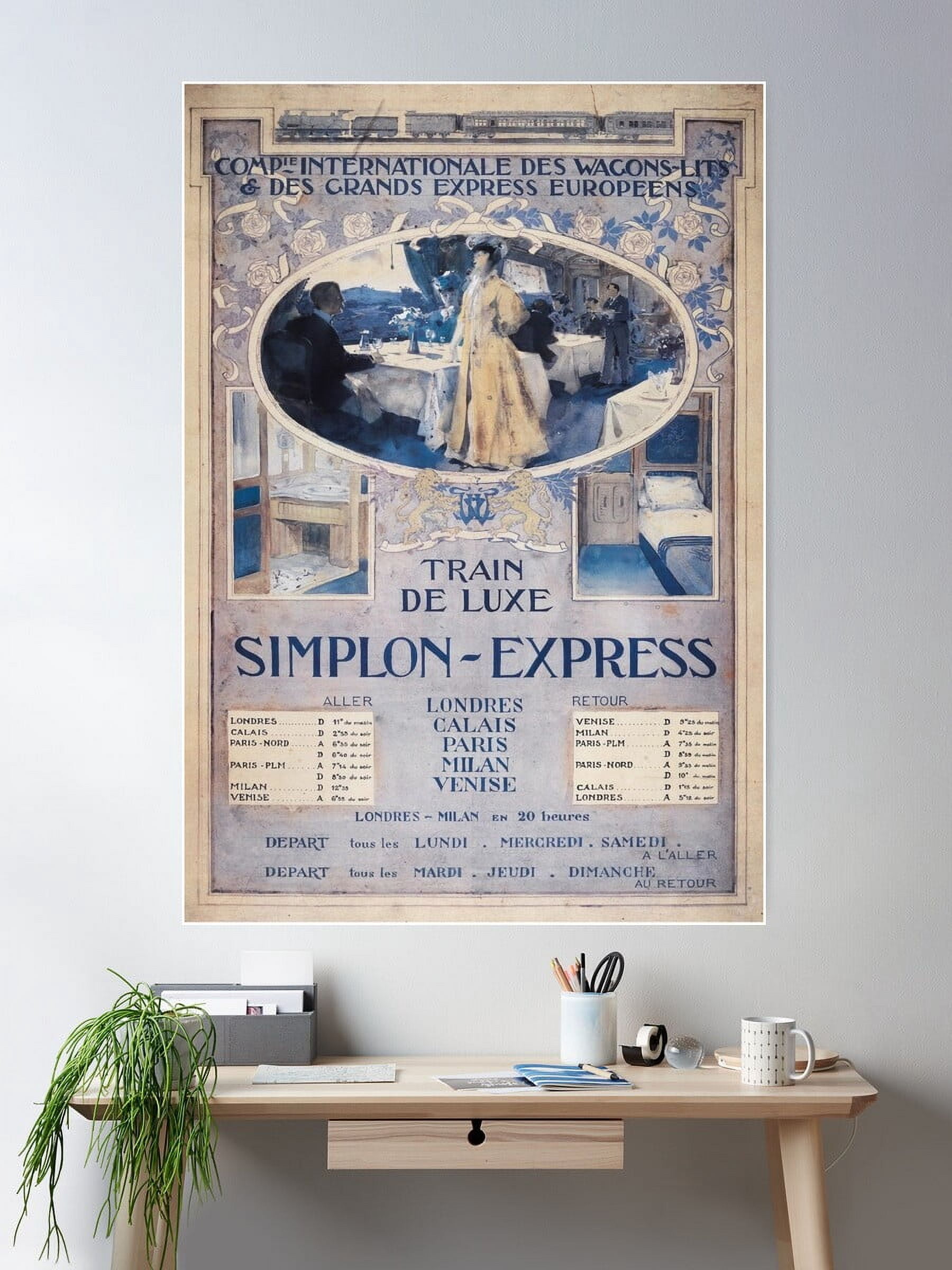 Miluva Orient Express - Vintage Train Travel Print 1906 - Simplon ...