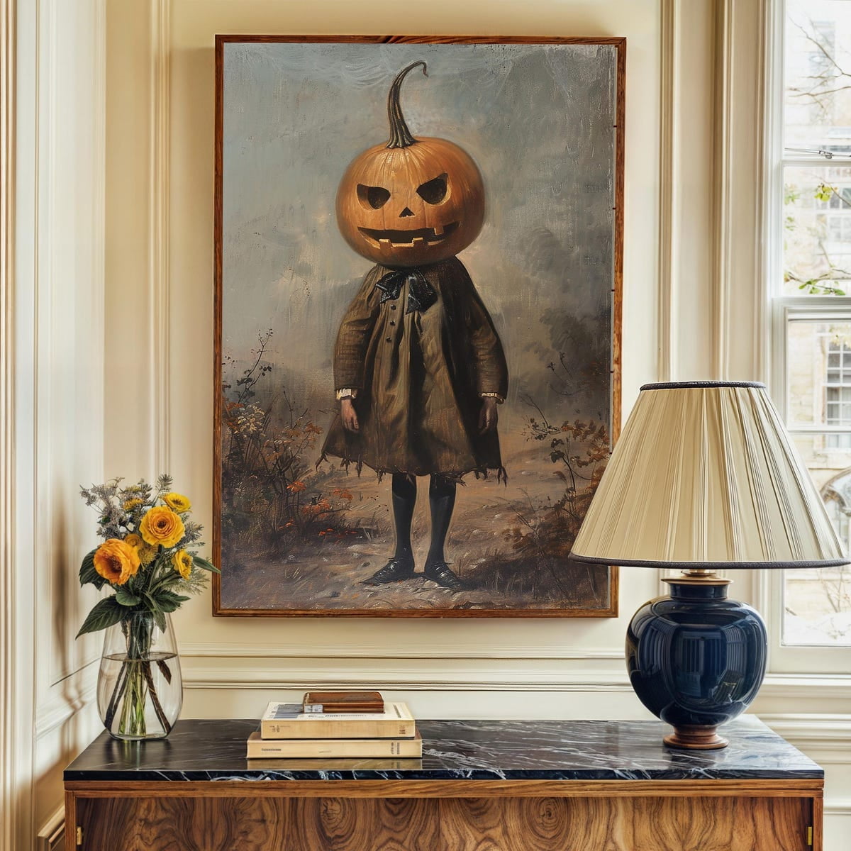Miluva The Original Girl With Pumpkin Head Bidtheewell Halloween Wall ...