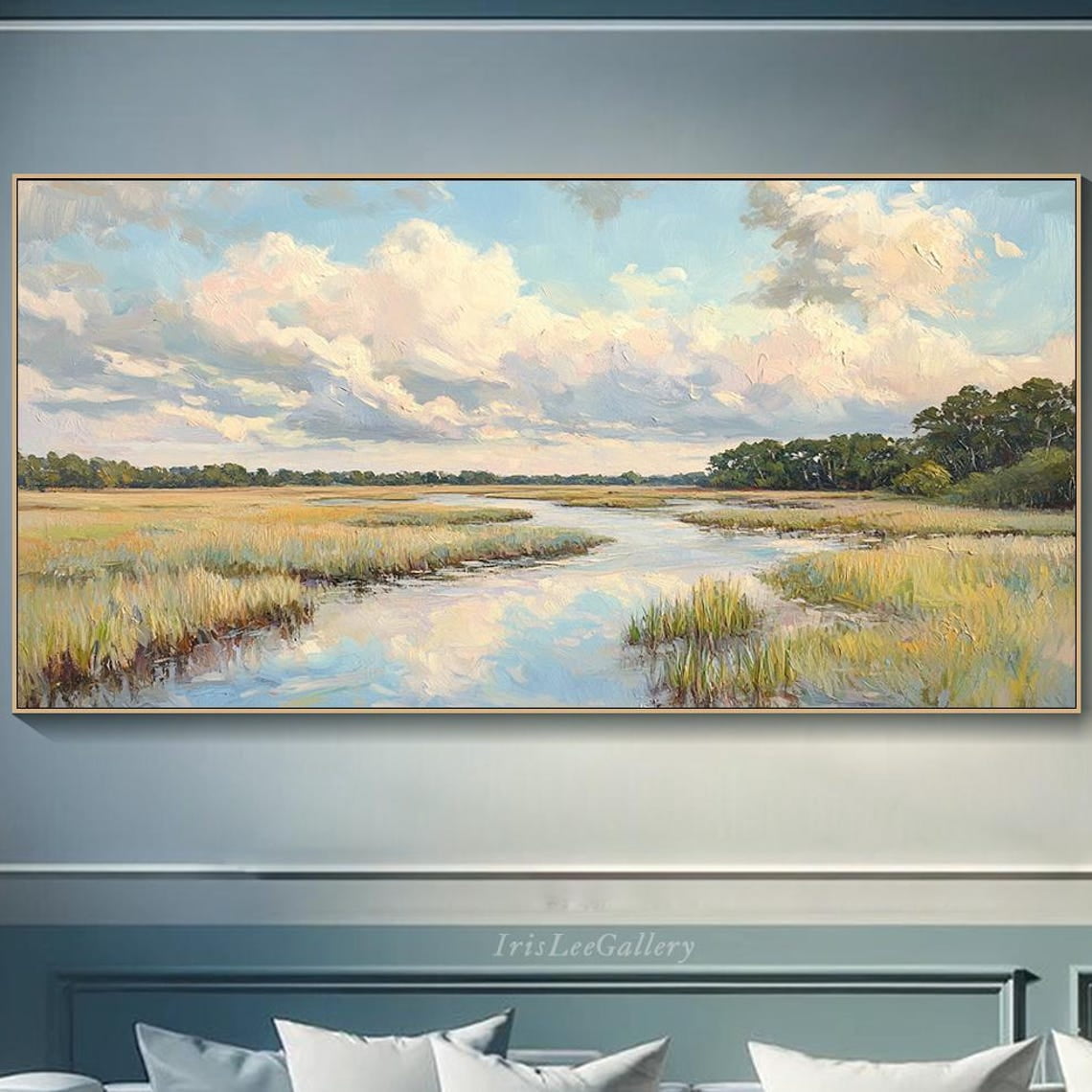 Miluva Original Marsh Landscape On Textured South Carolina Wetland Wall ...