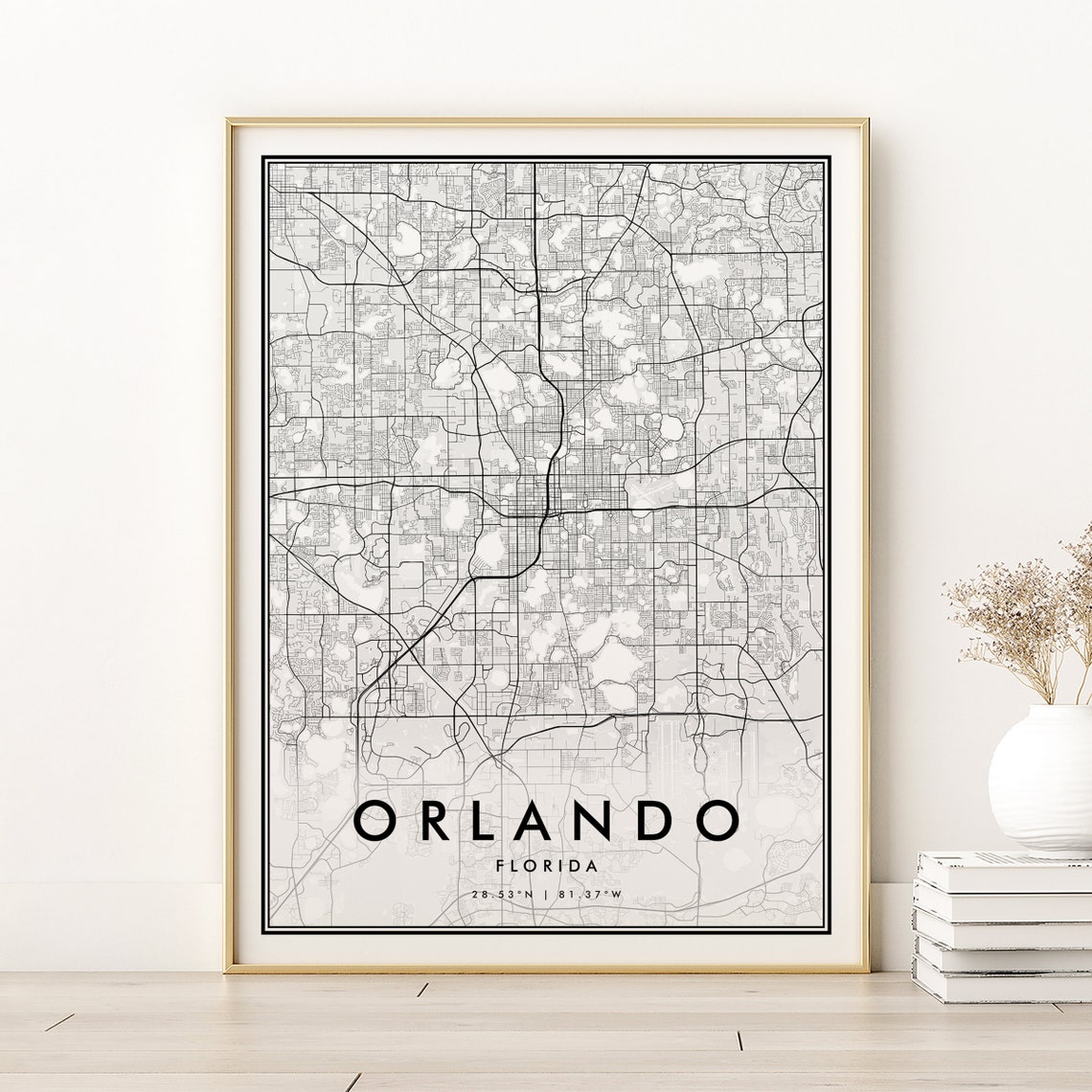 Miluva Orlando Map Print, Florida Usa, Orlando Florida City Map ...