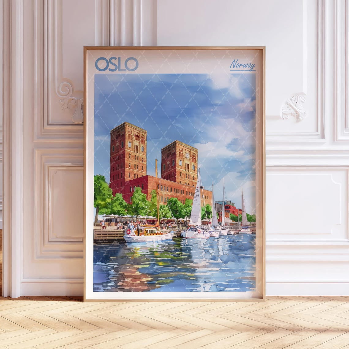 Miluva Oslo Art Print - Oslo City Print - Norway Europe Travel Poster ...