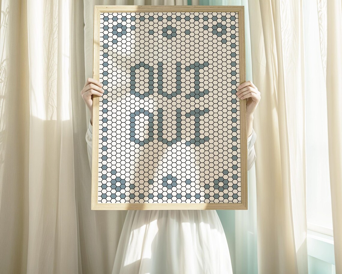Miluva Oui Oui Print, Bistro Tile Letter Wall Art, Mosaic Tile ...