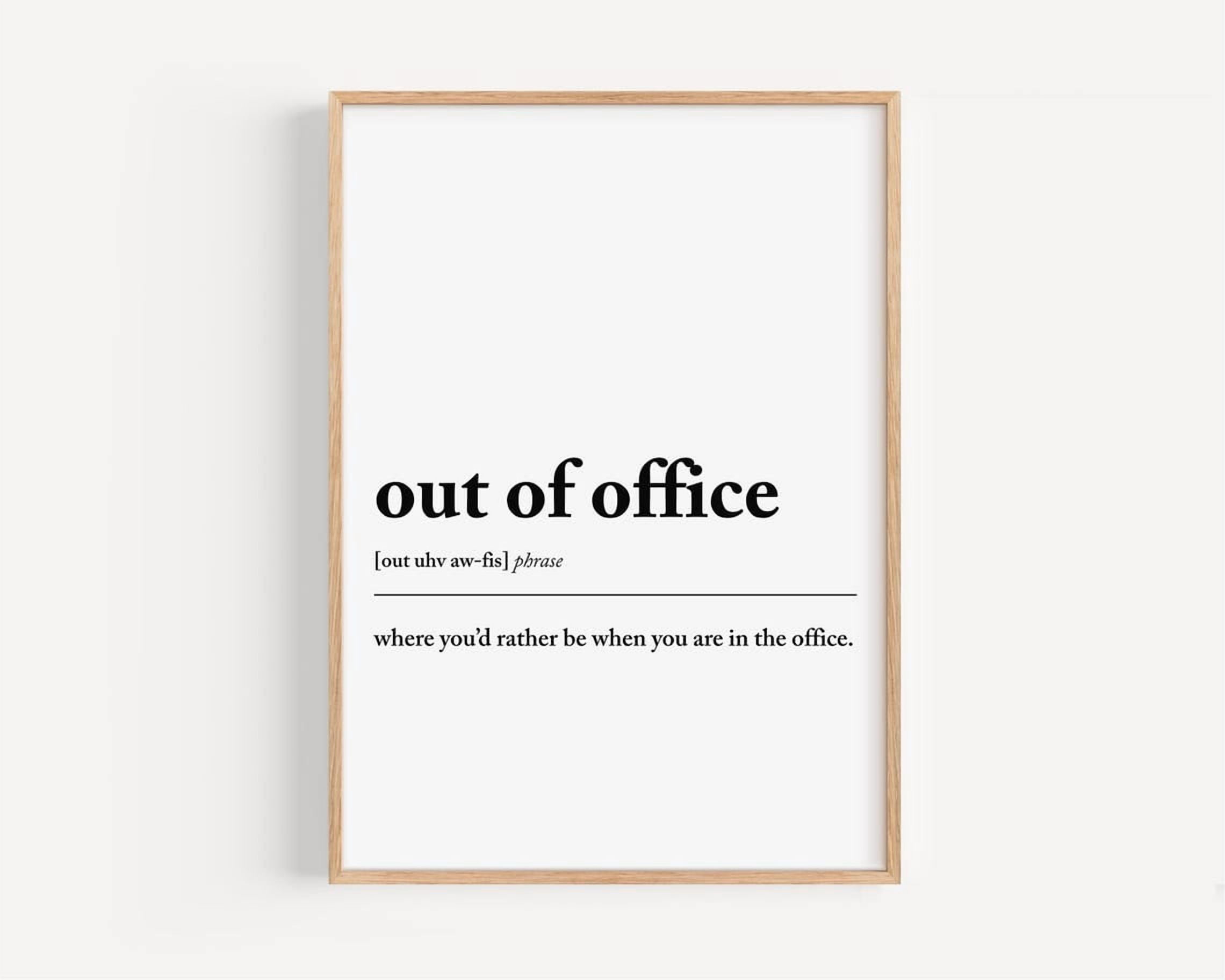 Miluva Out Of Office Definition Print Home Office Decor Cubicle Decor ...