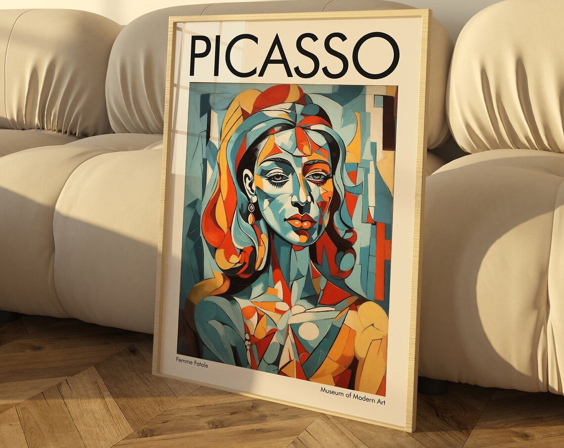 Miluva Pablo Picasso Print, Abstract Minimalist Poster, Living Room ...