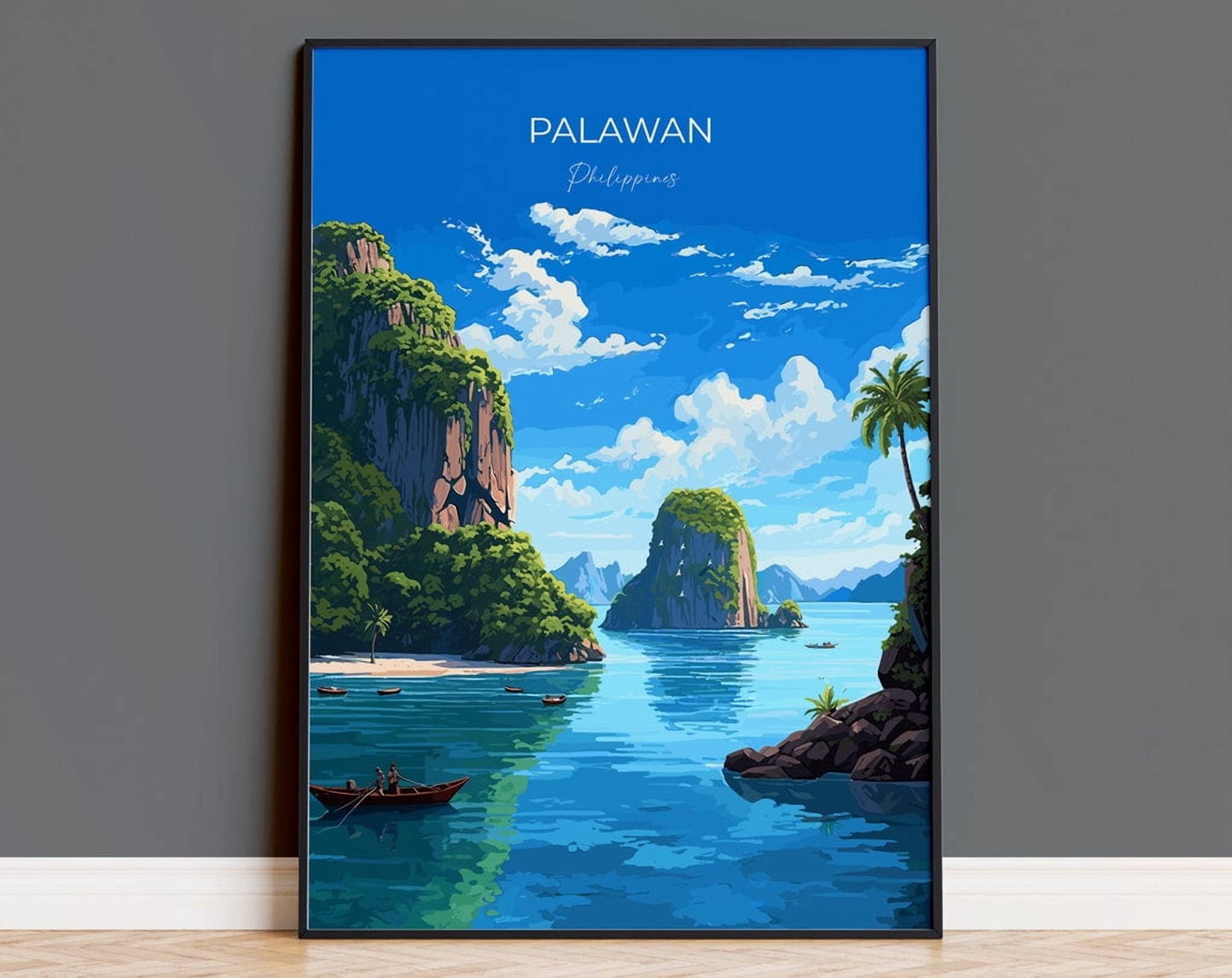 Miluva Palawan Travel Print, Travel Poster Of Palawan, Palawan Gift ...