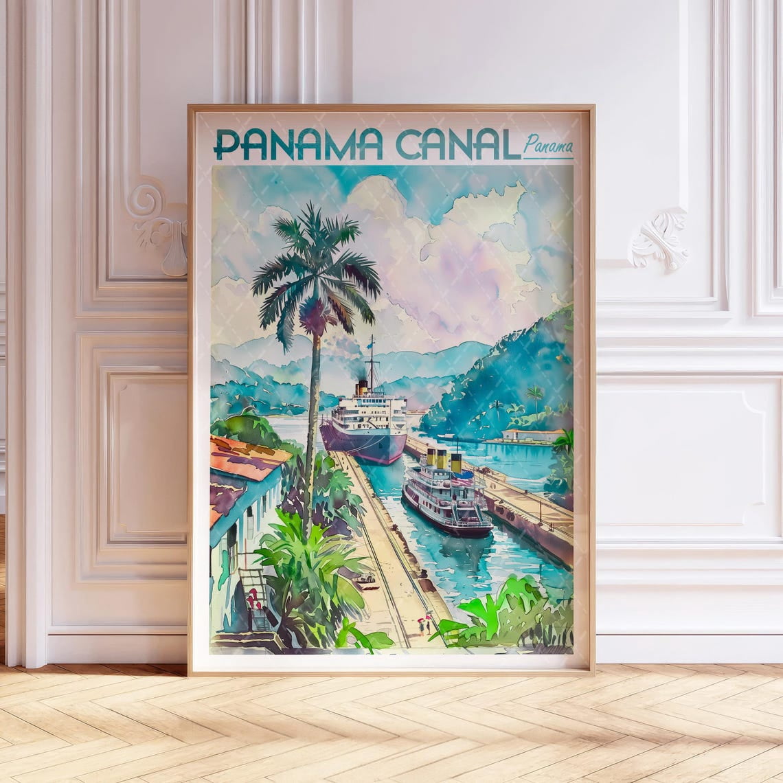 Miluva Panama Canal Art Print - Panama Print - Panama Travel Poster ...