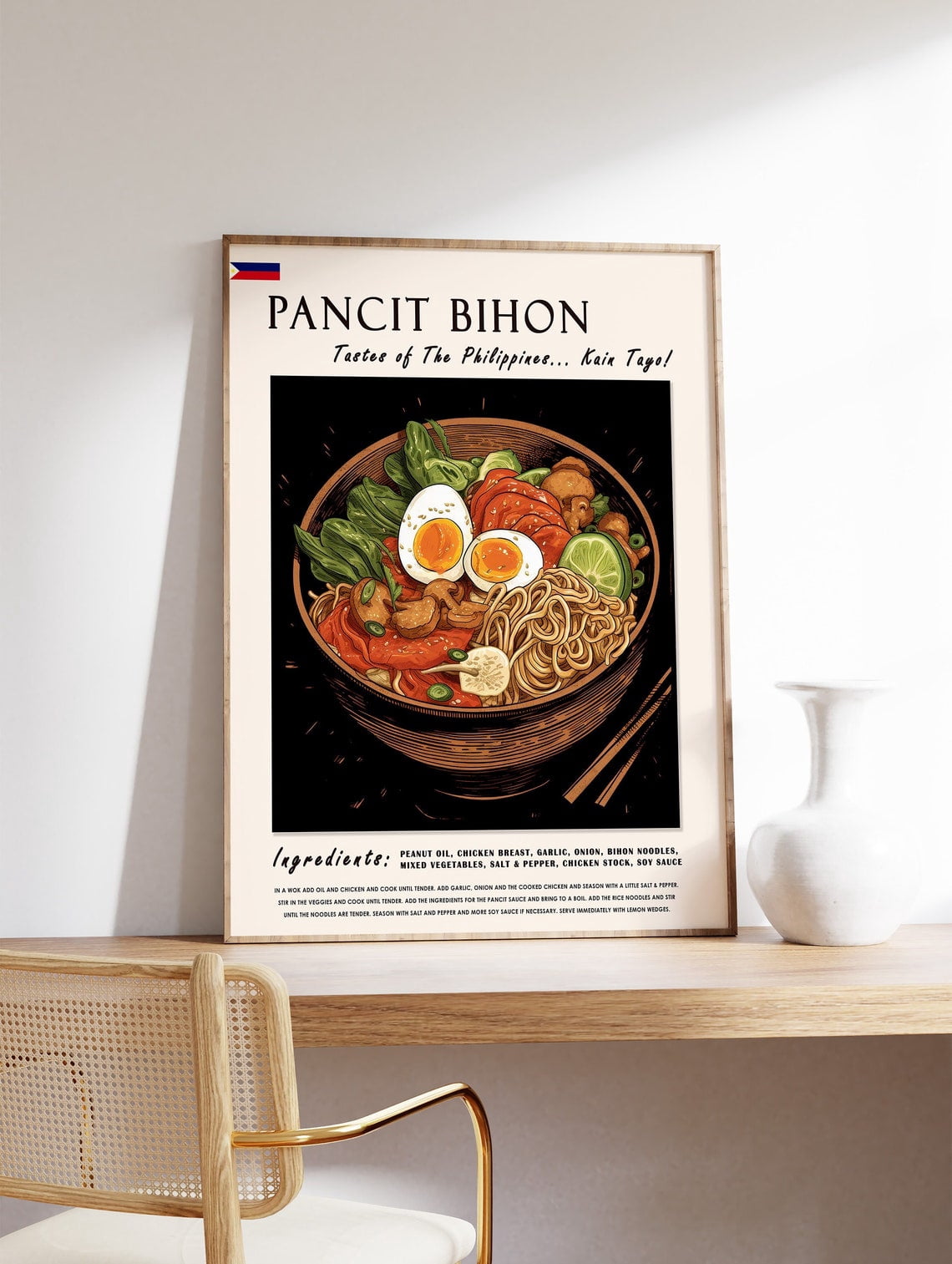 Miluva Pancit Bihon Filipino Food Poster, Filipino Food Print ...