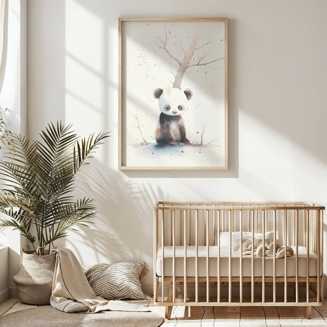 Miluva Panda Nursery Wall Art, Baby Panda Print, Kids Room Decor ...