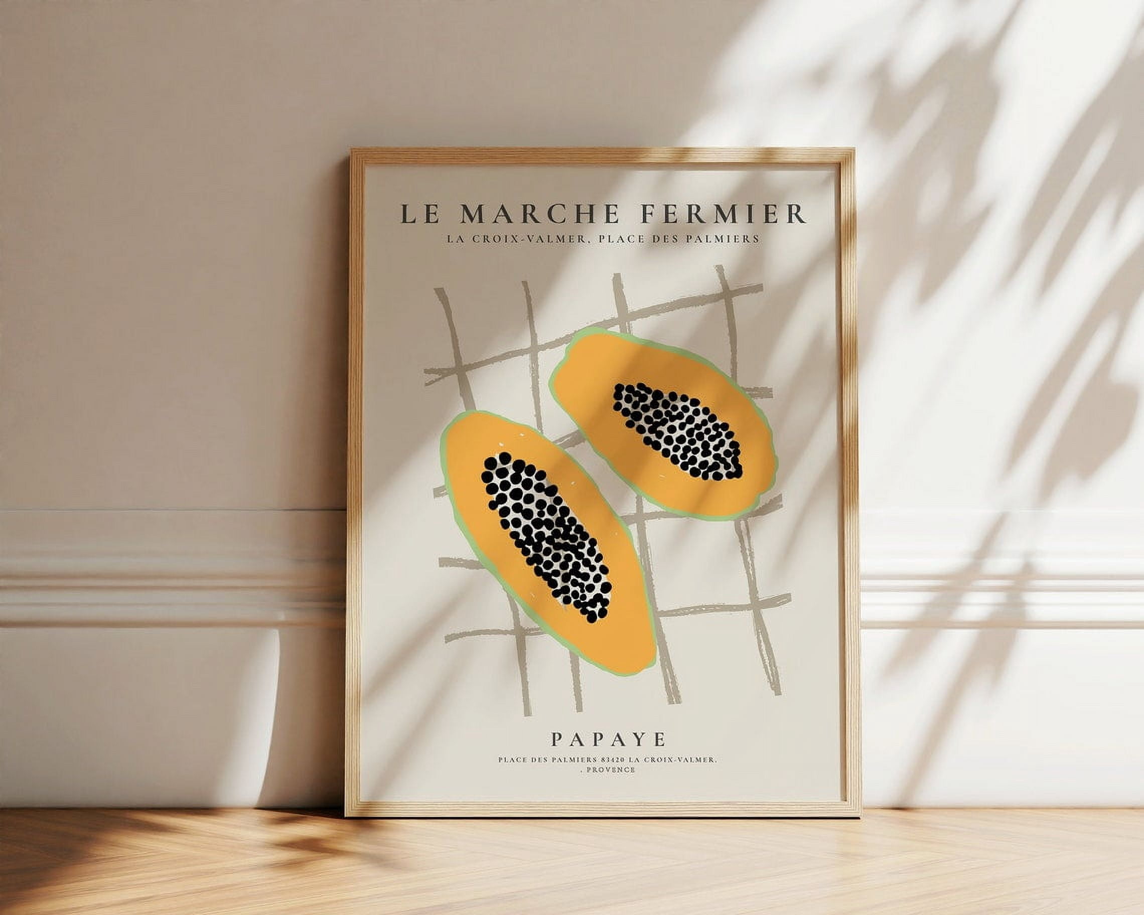 Miluva Papaya Fruit Market Poster, Marche Aux Fruits Print, Tropical ...