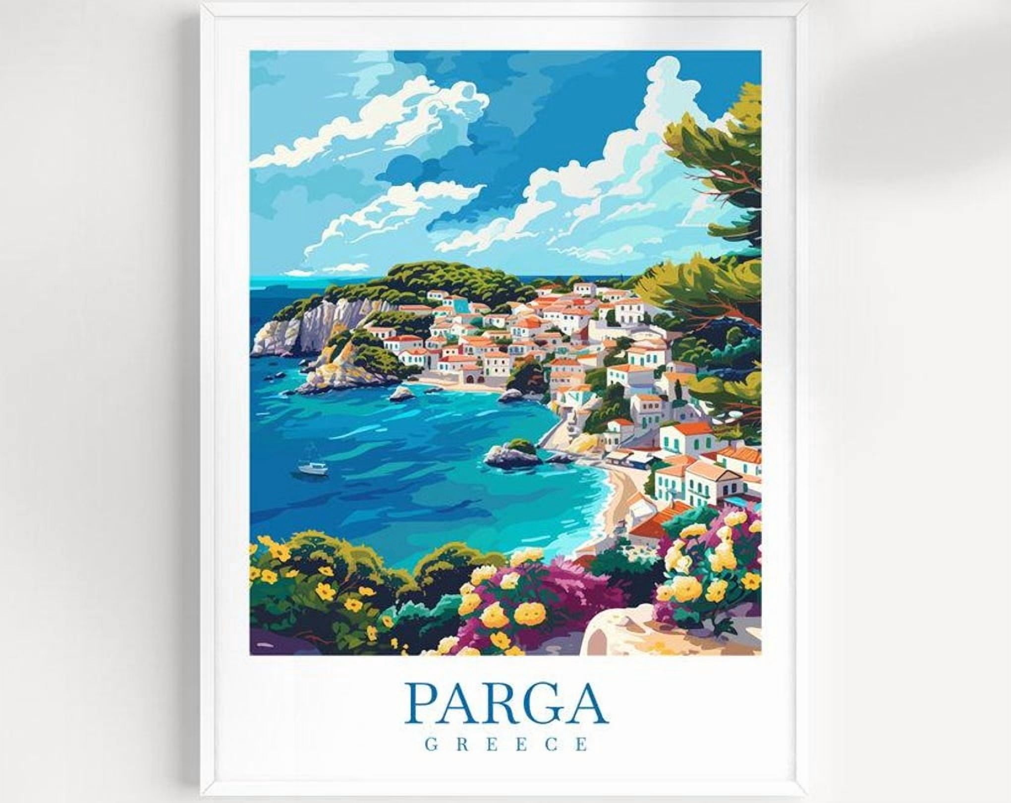 Miluva Parga Travel Print Wall Art Greece Wall Hanging Home Decoration ...